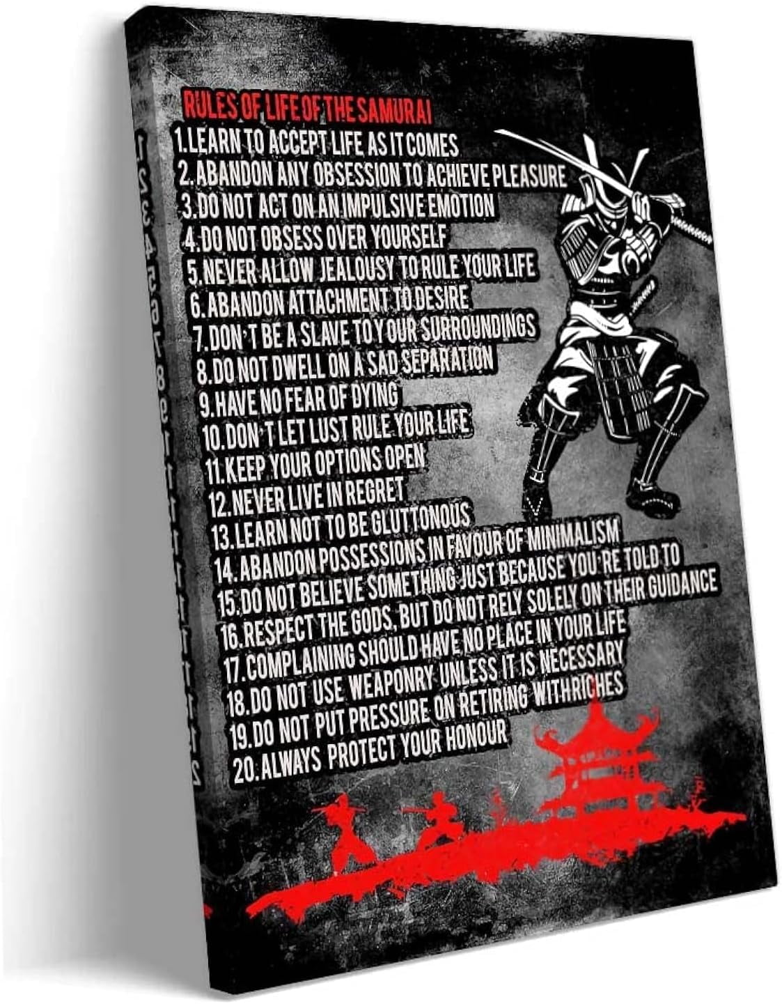 AAzaqTin-Japanese Samurai Poster Life Rules Poster Vintage Wall Art ...