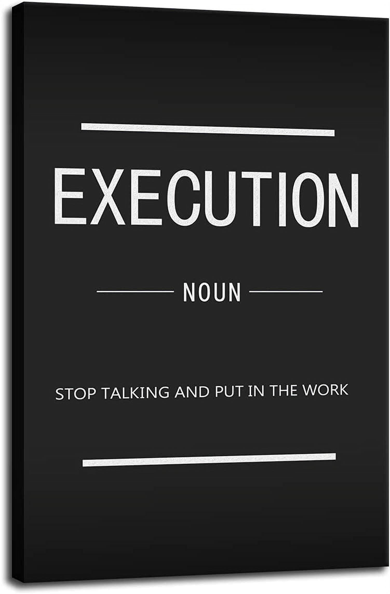 AAzaqTin-Motivational Canvas Wall Art Execution Noun Entrepreneur ...