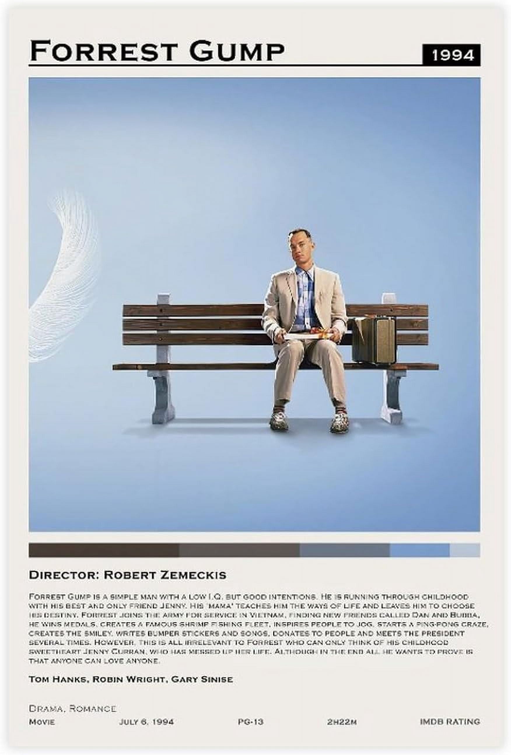 AAzaqTin-Movie Poster Forrest Gump Canvas Poster Unframe: - Walmart.com