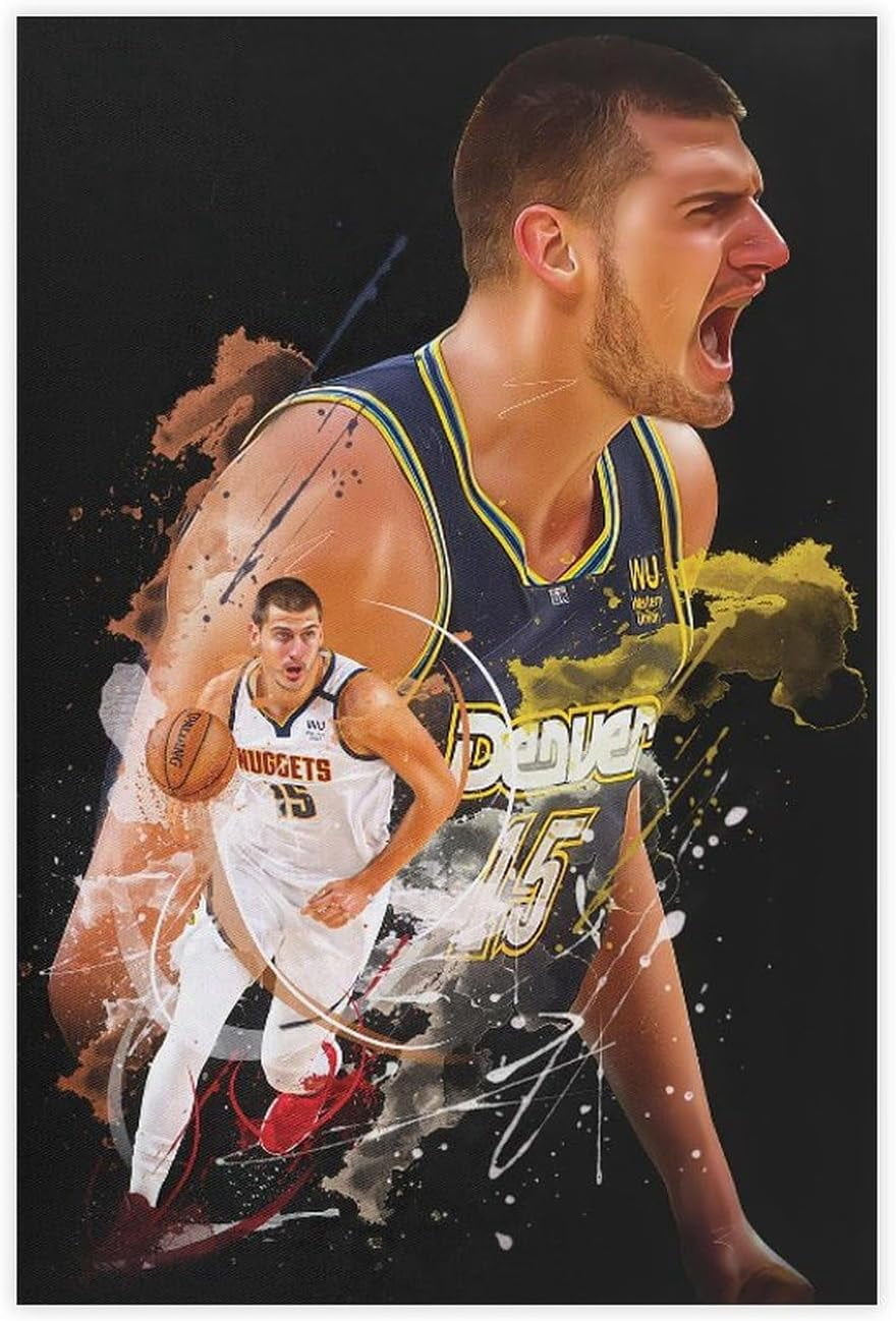 AAzaqTin-Nikola Jokic Poster Basketball Picture Canvas Bedroom Wall ...