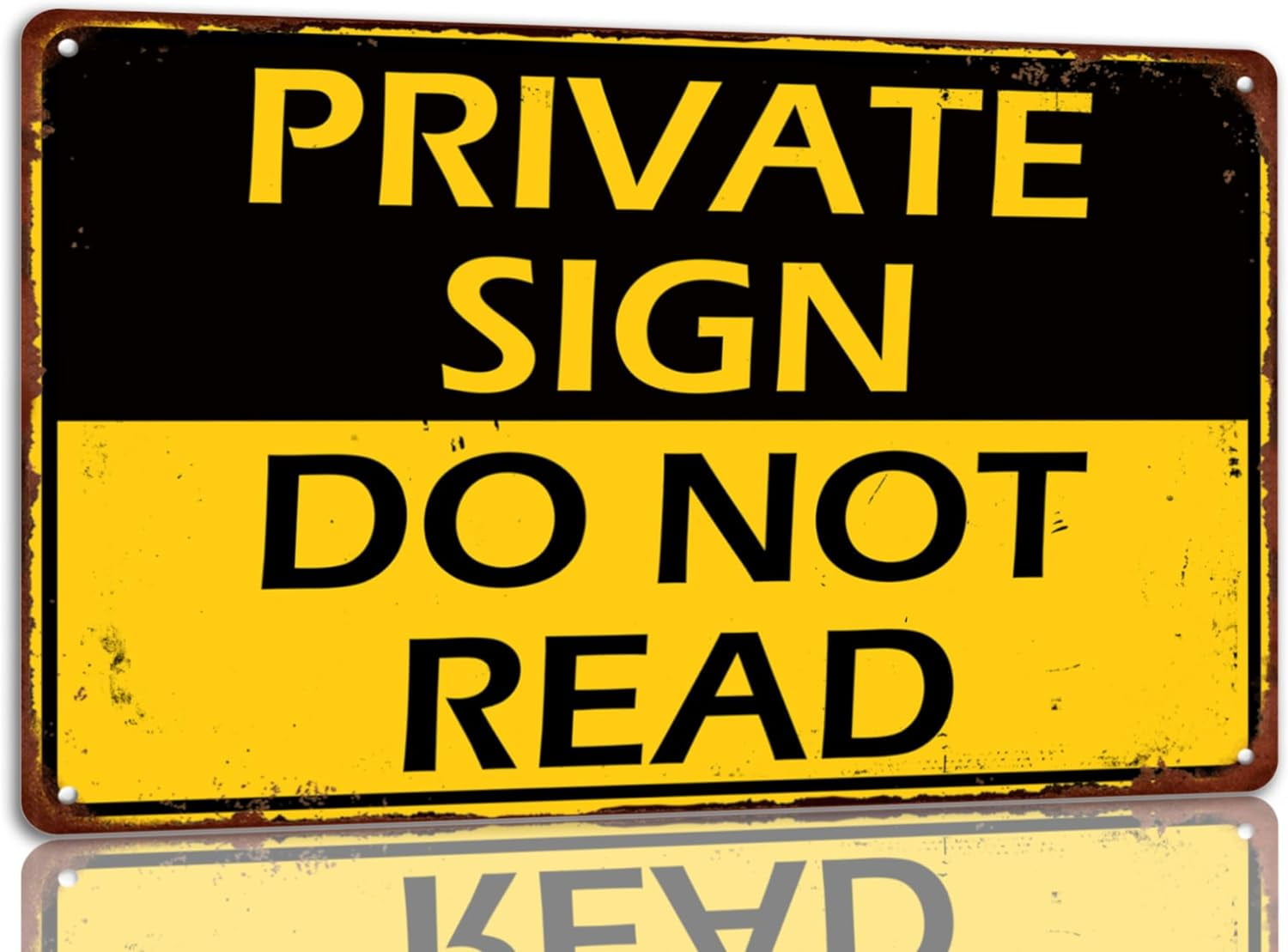 AAzaqTin Private Sign Do Not Read Tin Sign Vintage Warning Metal Signs ...