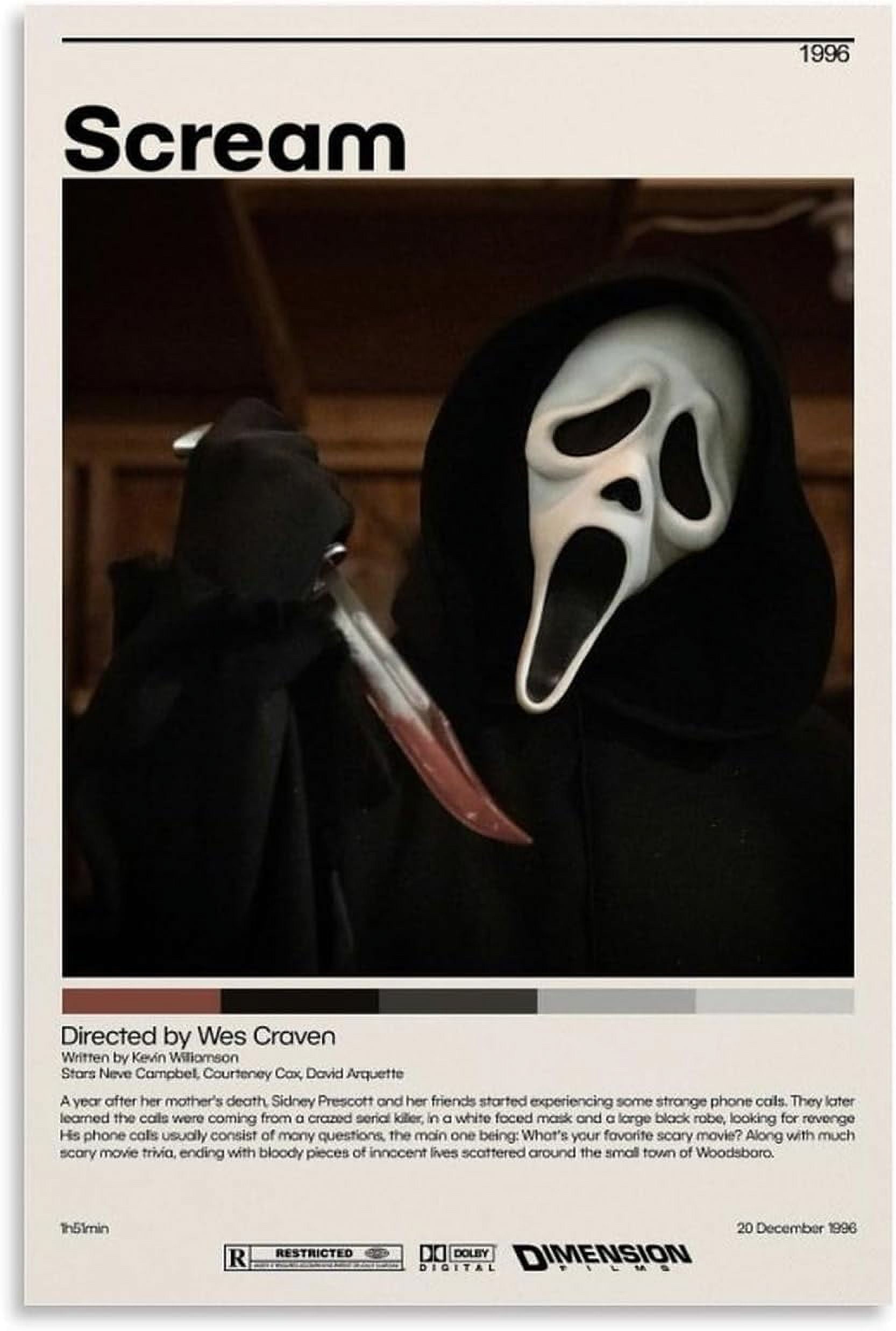 AAzaqTin-Scream Minimalist Movie Poster Vintage Poster 90s Canvas Wall ...