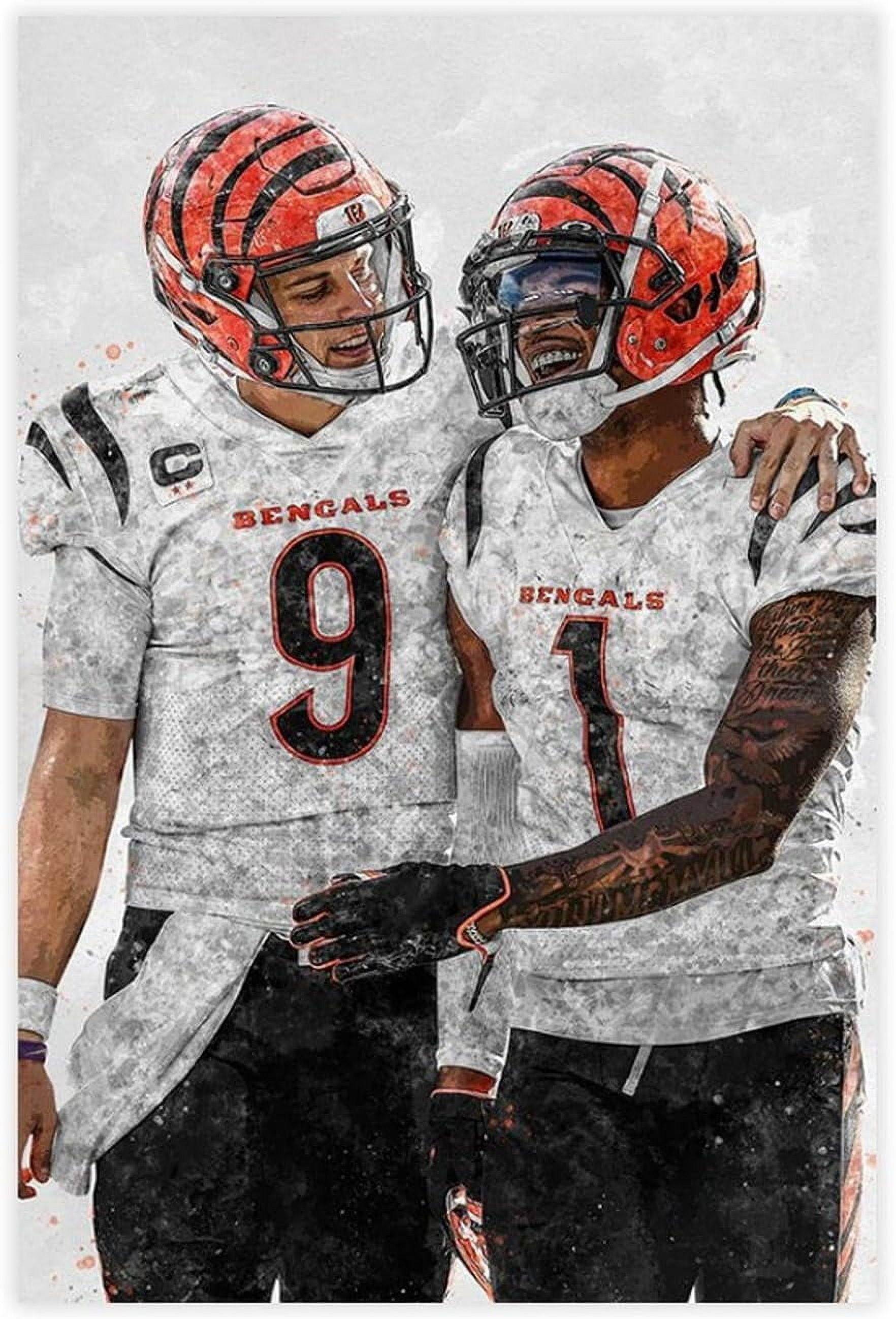 AAzaqTin-Sports Poster Joe Burrow And Ja'Marr Chase Canvas Poster Un ...