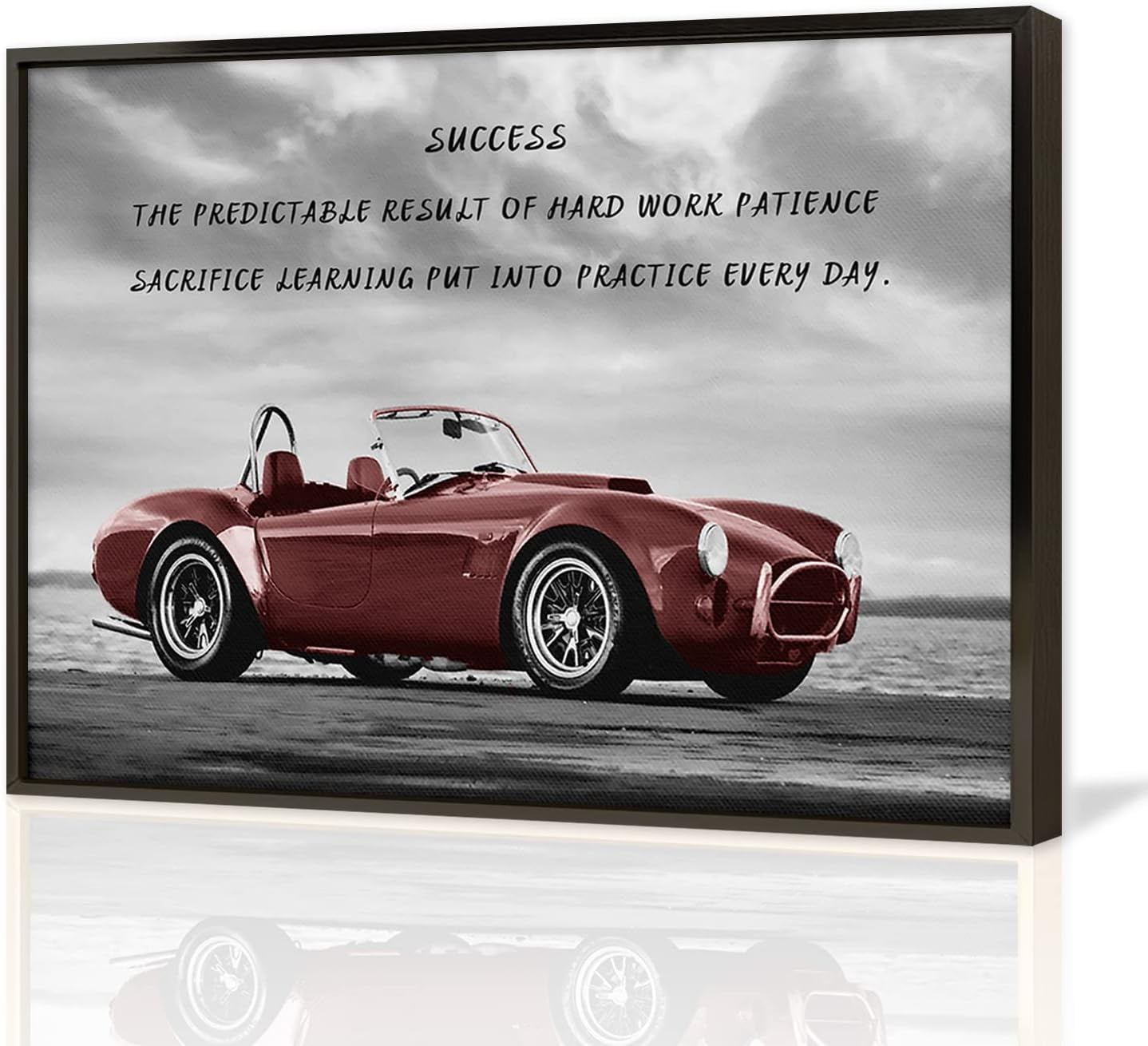 AAzaqTin-Success Red Car Inspirational Quote Canvas Painting Modern ...