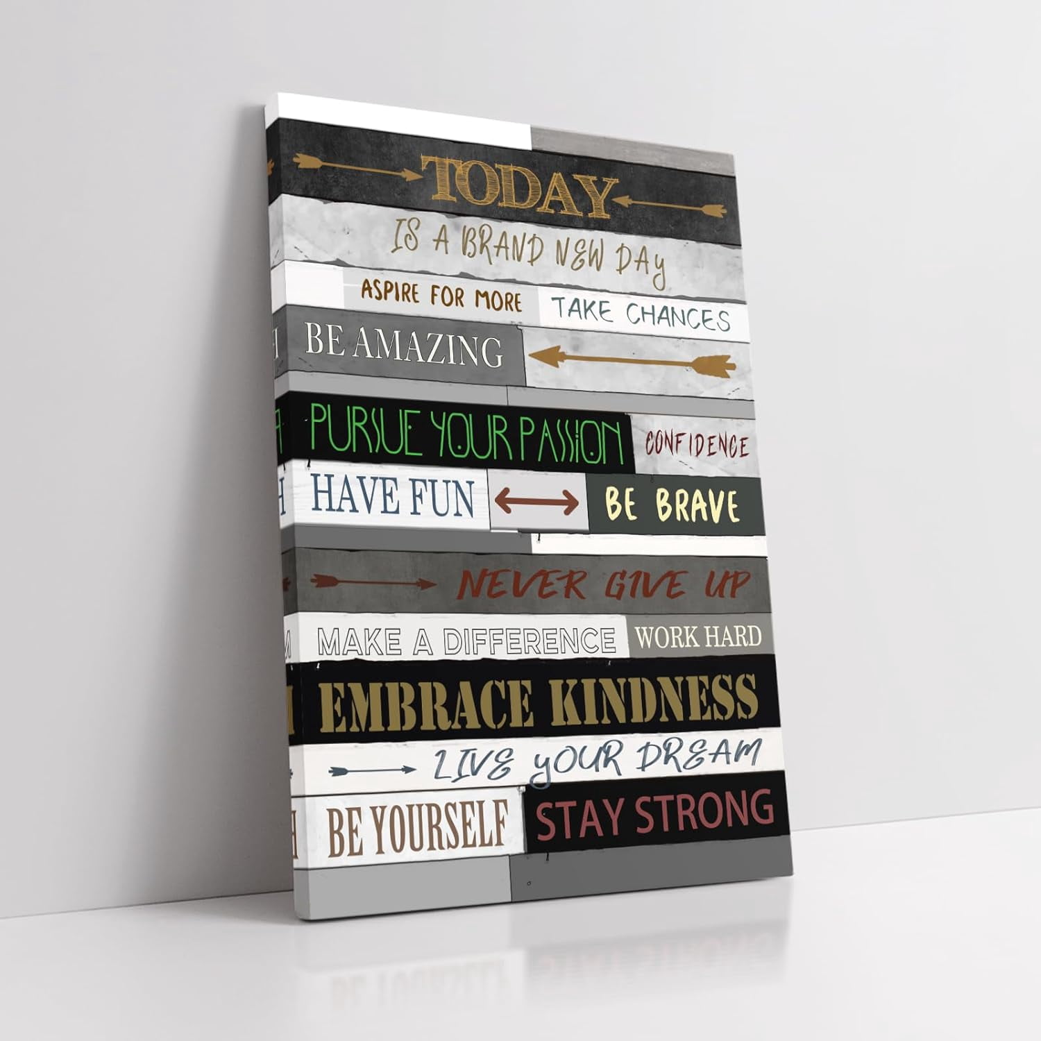 AAzaqTin-Today is A New Day Inspirational Canvas Wall Art Positive ...