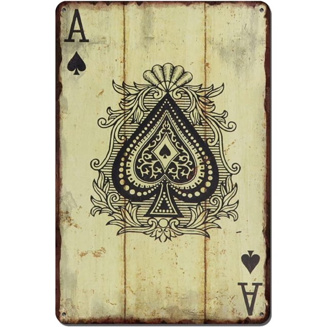 AAzaqTin Vintage Poker Metal Sign Retro Aluminum Wall Decor Sign for ...