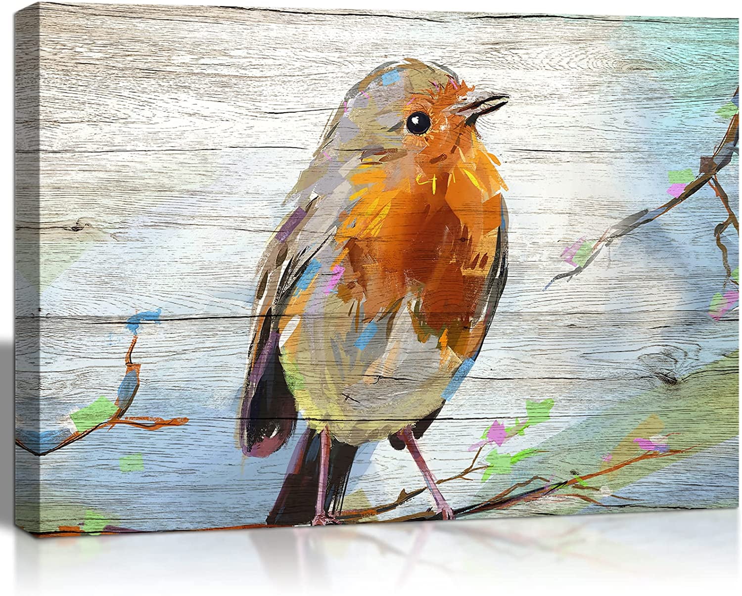 AAzaqTin-Watercolor Birds Canvas Prints Wall Art for Living Room Cute ...