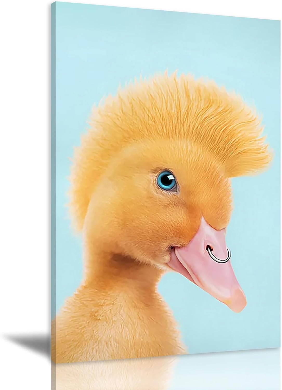 AAzaqTin-Yellow Duck Canvas Painting Modern Abstract Wall Art Animal ...