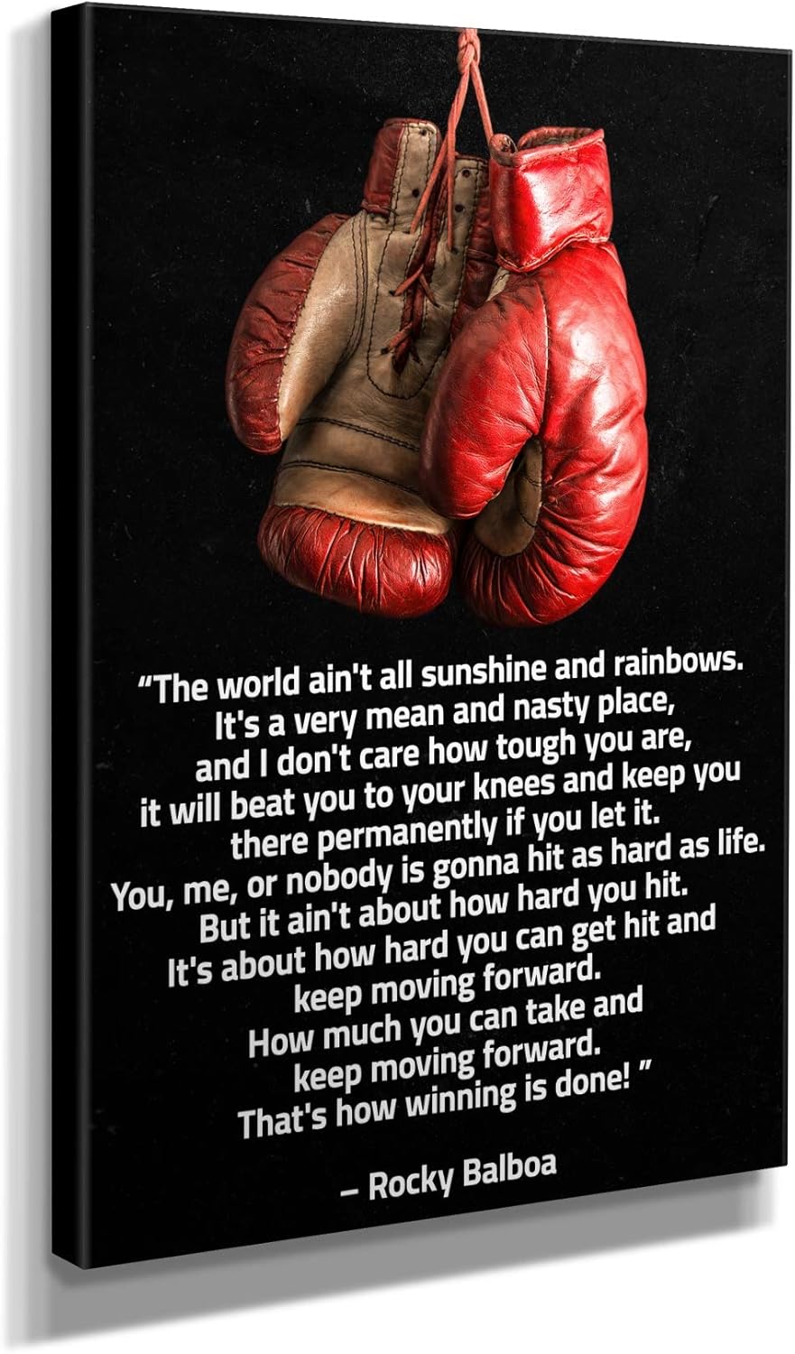 AAzaqTinRocky Balboa Quote Canvas Print | Motivational Quote Wall Art ...