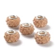 AB Color Resin Rose Flower European Beads Rondelle Large Hole Beads ...