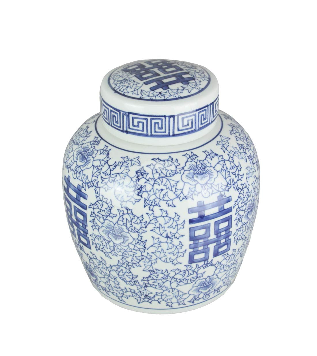 A&B Home Berit Medium Blue Lidded Jar, Classic Vintage Style, Decorative Ceramic Container ...