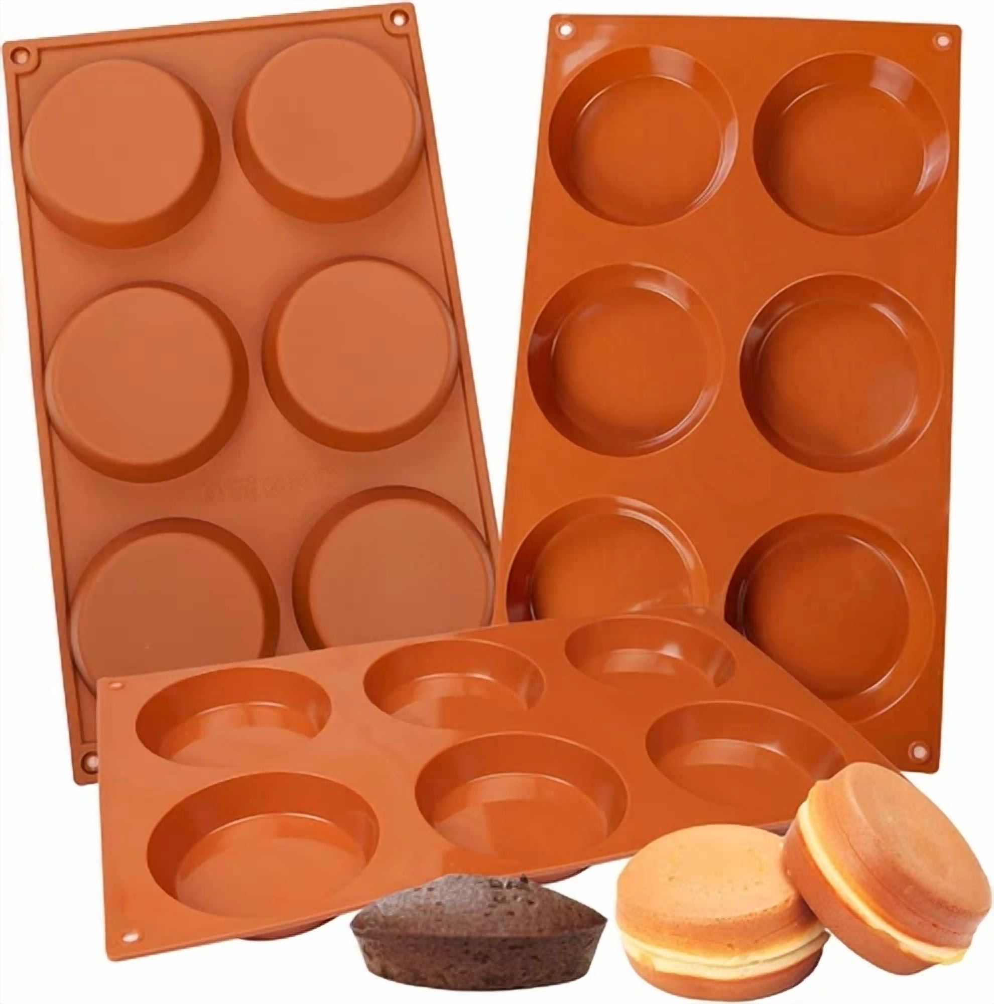 AB STAT 3 Pack Silicon Muffin Top Pan, 6-Cavity Non-Stick Egg Molds for ...