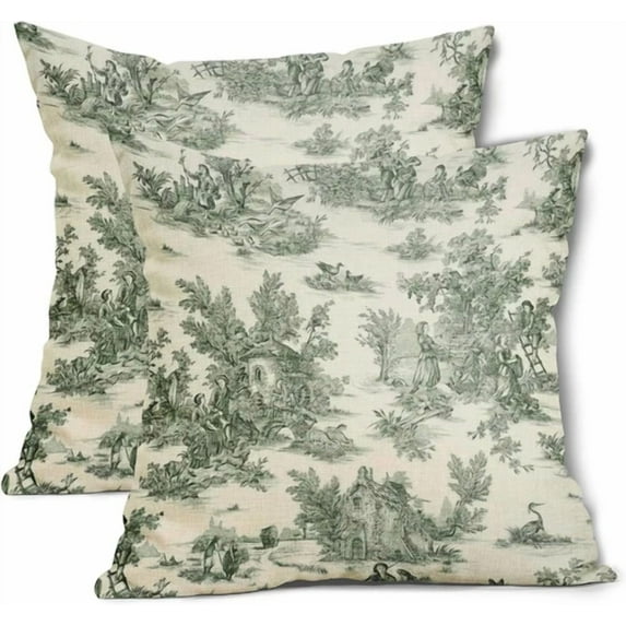 AB STAT Aportt French Country Pillow Covers Set of 2 18X18 Inch Vintage ...