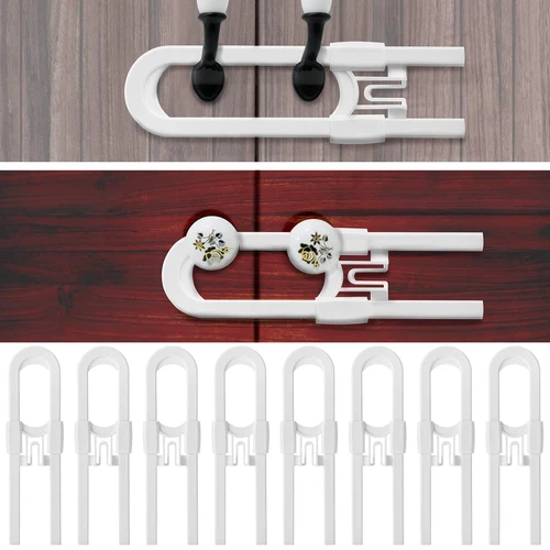 AB STAT Bates- Cabinet Locks for Babies, 8Pcs, Adjustable, U-Shaped ...