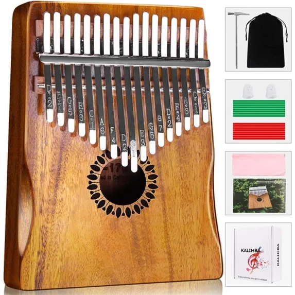 AB STAT Kalimba Thumb Piano 17 Keys, Portable Mbira Finger Piano Gifts ...