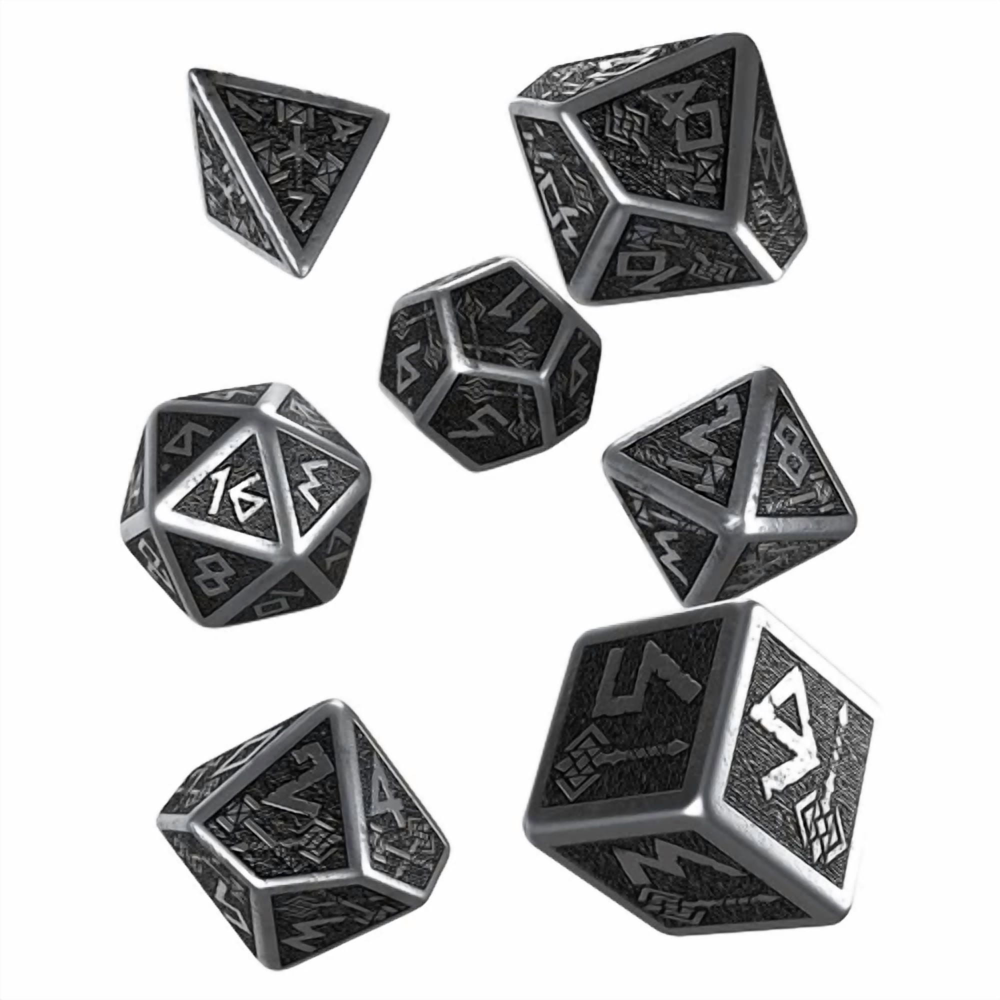 AB VINIL Q-Workshop Dwarven Metal Roleplaying 7 Piece Dice Set ...