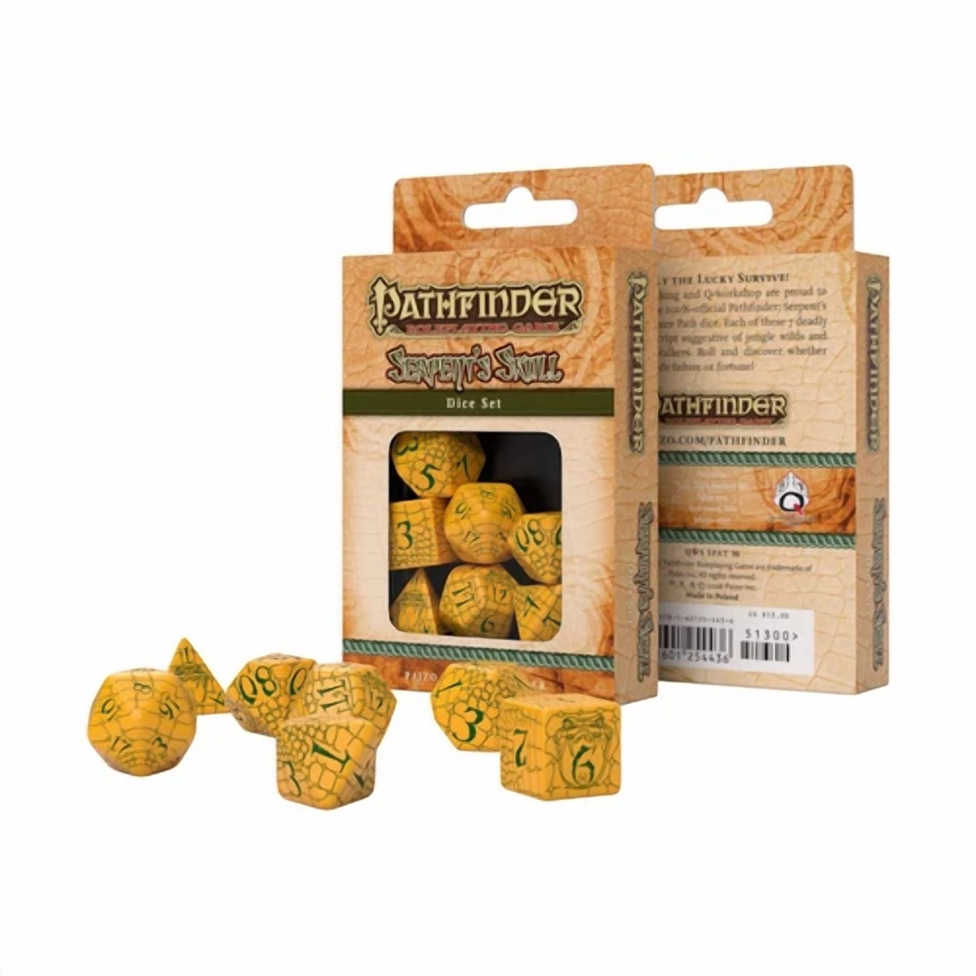 AB VINIL Q-Workshop Pathfinder Serpent's Skull Roleplaying 7 Piece Dice ...