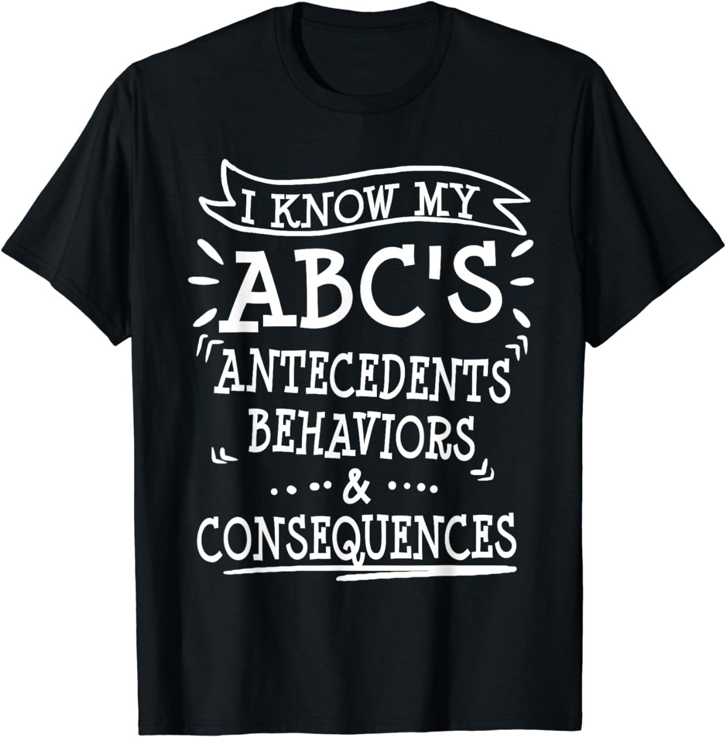 ABA Applied Behavior Therapist Funny Thank You Analyst T-Shirt ...