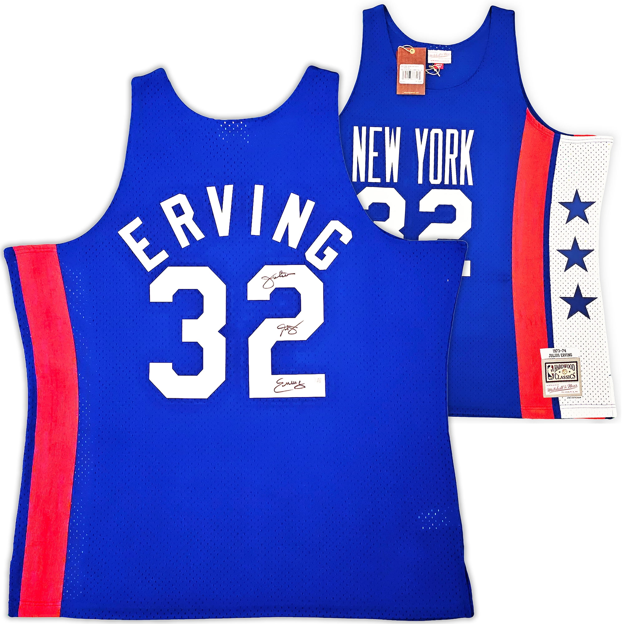 ABA New Jersey Nets Julius "Dr. J" Erving Autographed Blue Authentic ...