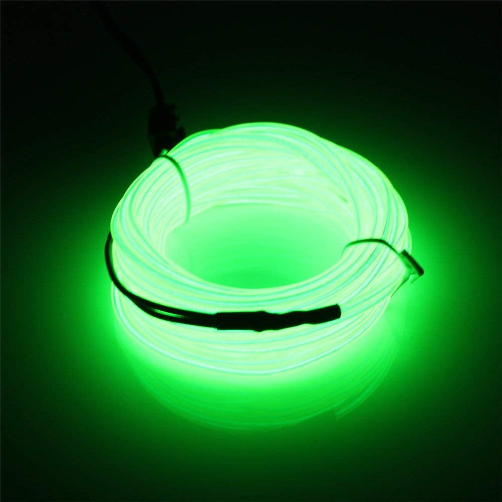 ABALDI Fluorescent green EL Wire Neon Light Battery Powered Flexible ...