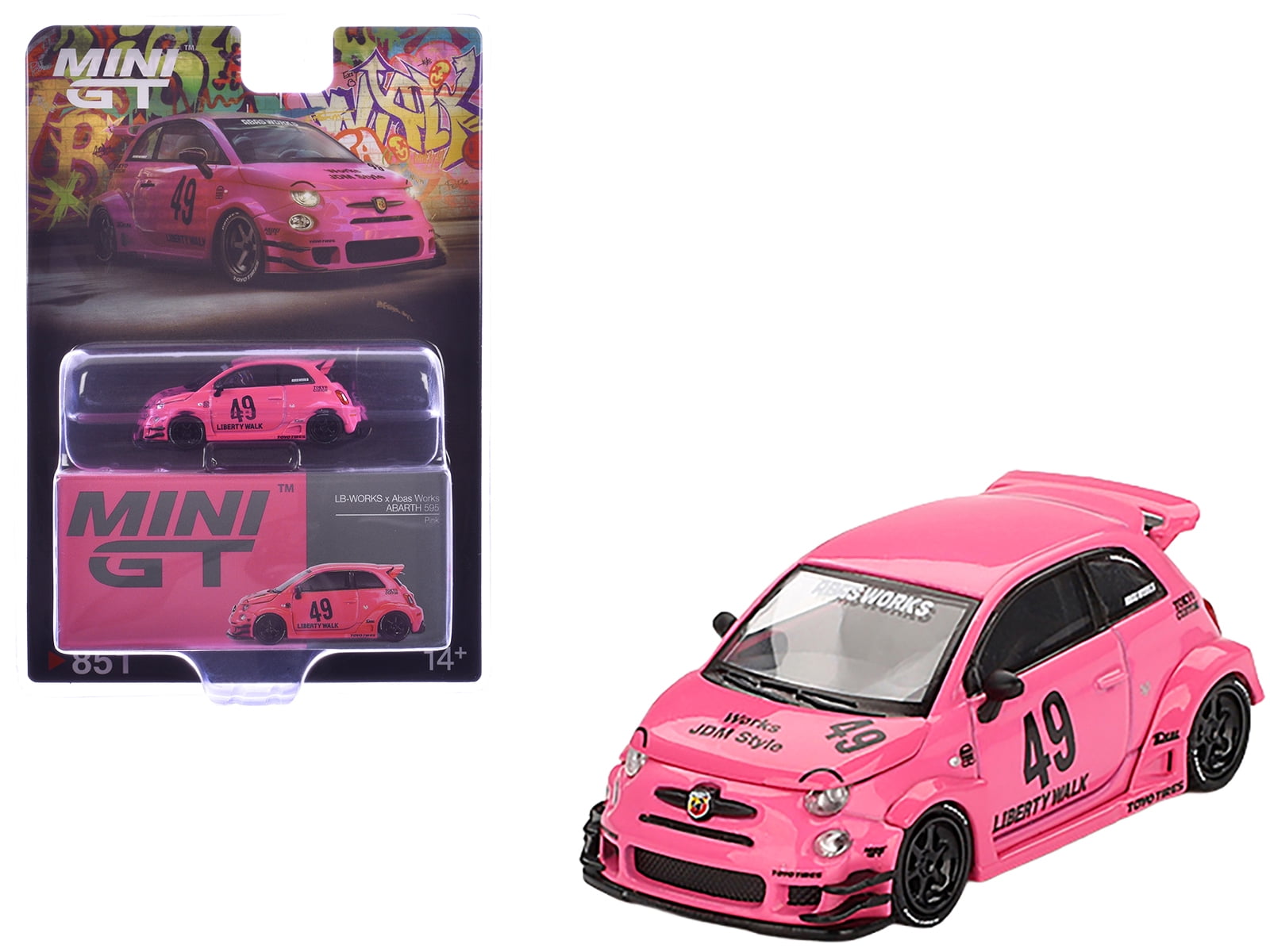 Mini GT MGT00851 Abarth 595 No.49 LB-Works Abas Works Pink Limited ...
