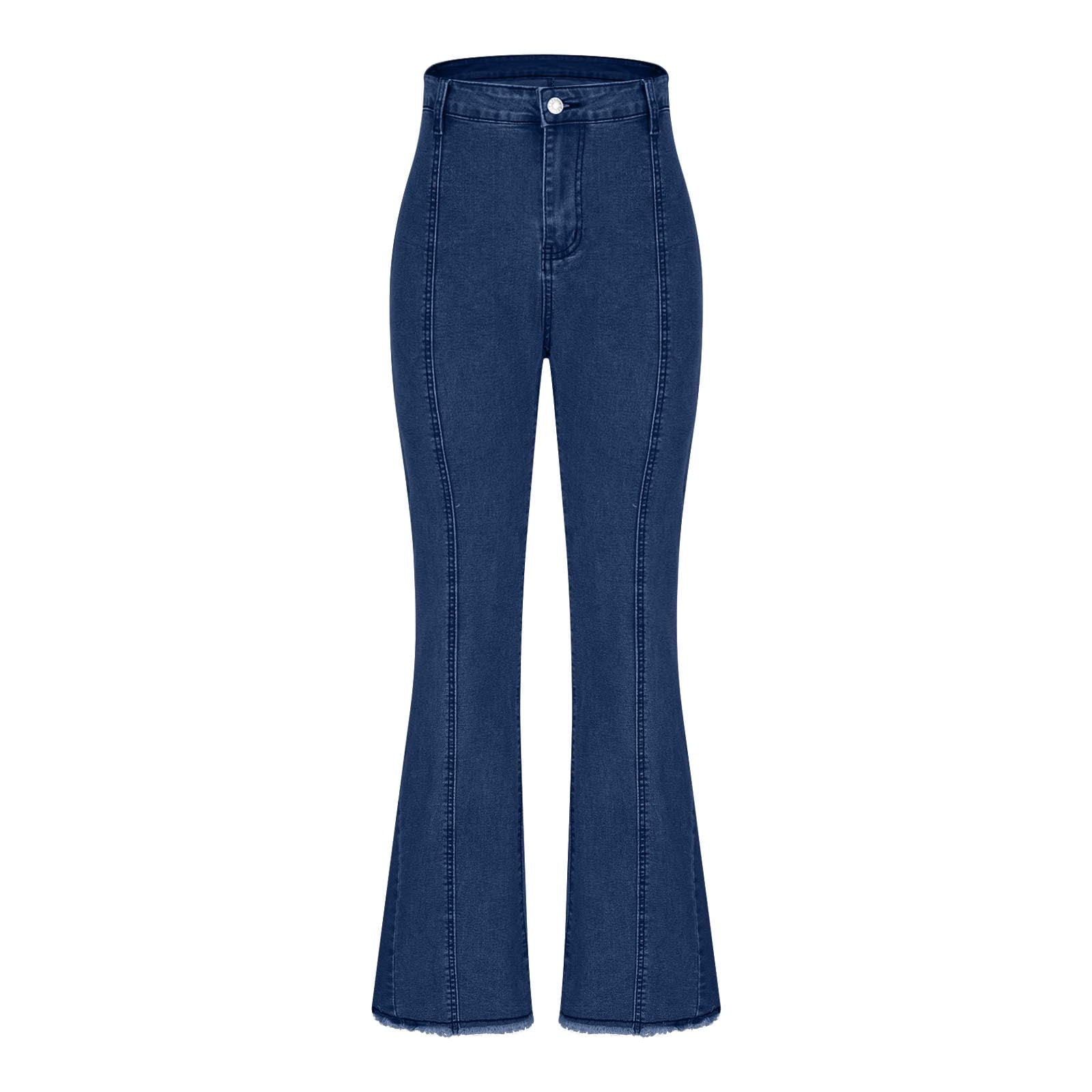 ABATAB Bell Bottom Jeans for Women Mid Waisted Stretchy Pull on Jeans ...