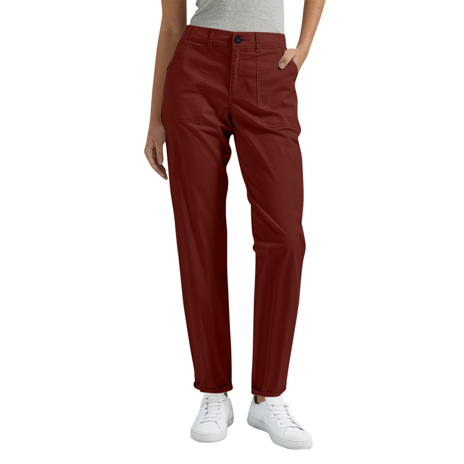 ABATAB Hiking Pants Women High Waisted Pull on Stretch Pants Cargo ...