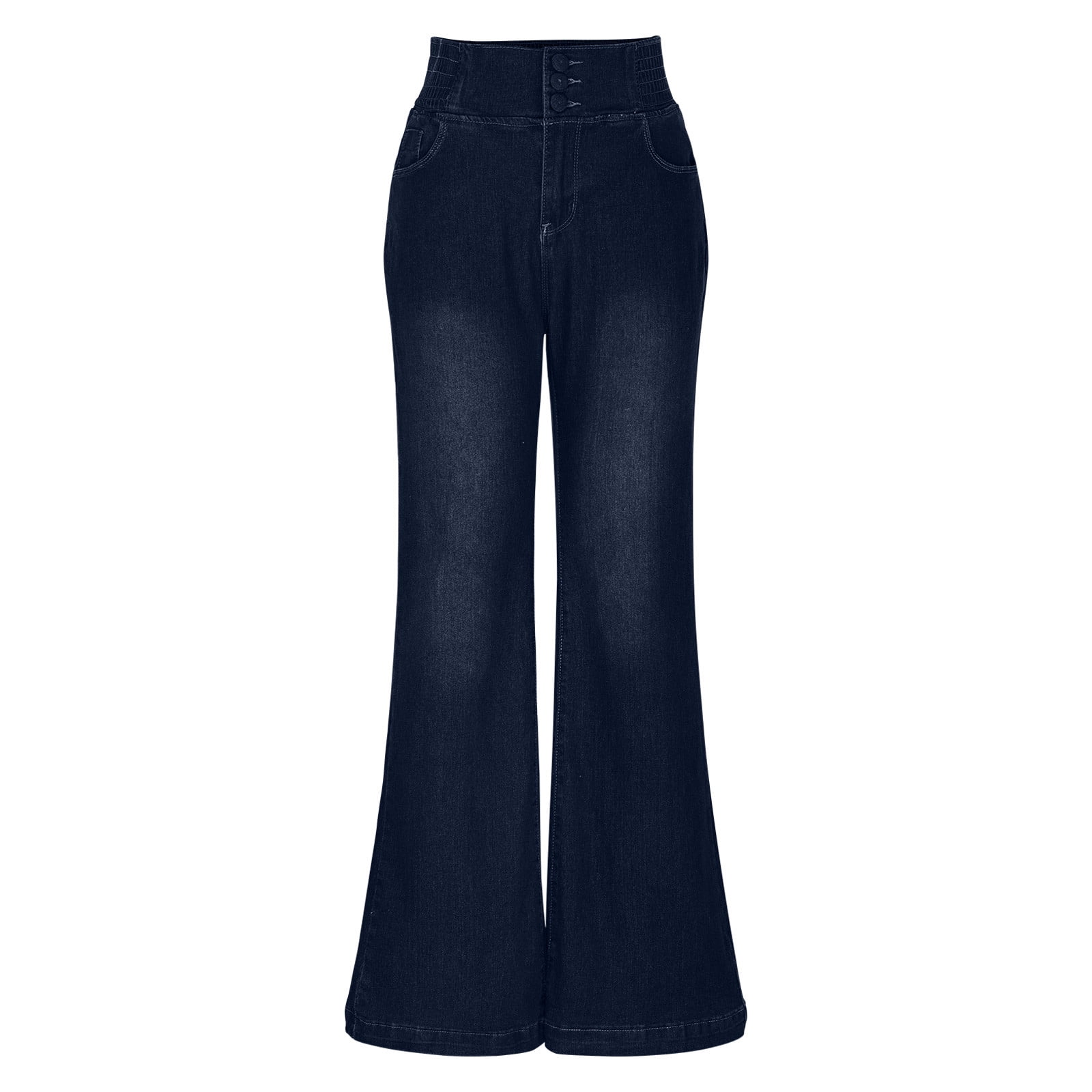 ABATAB Jeans Pants for Women Wide Leg High Waisted Flare Jeans Stretchy ...