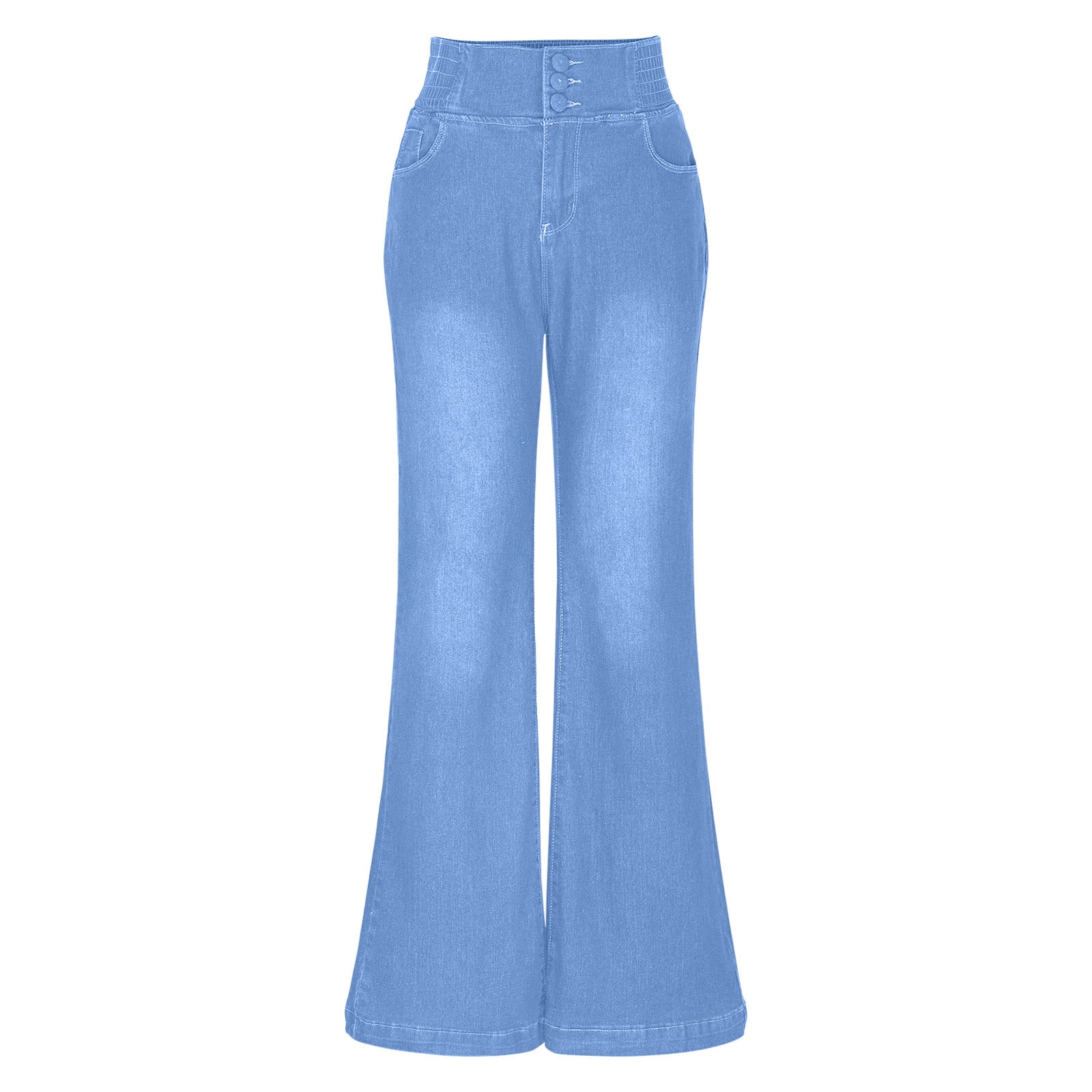 ABATAB Jeans Pants for Women Wide Leg High Waisted Flare Jeans Stretchy ...