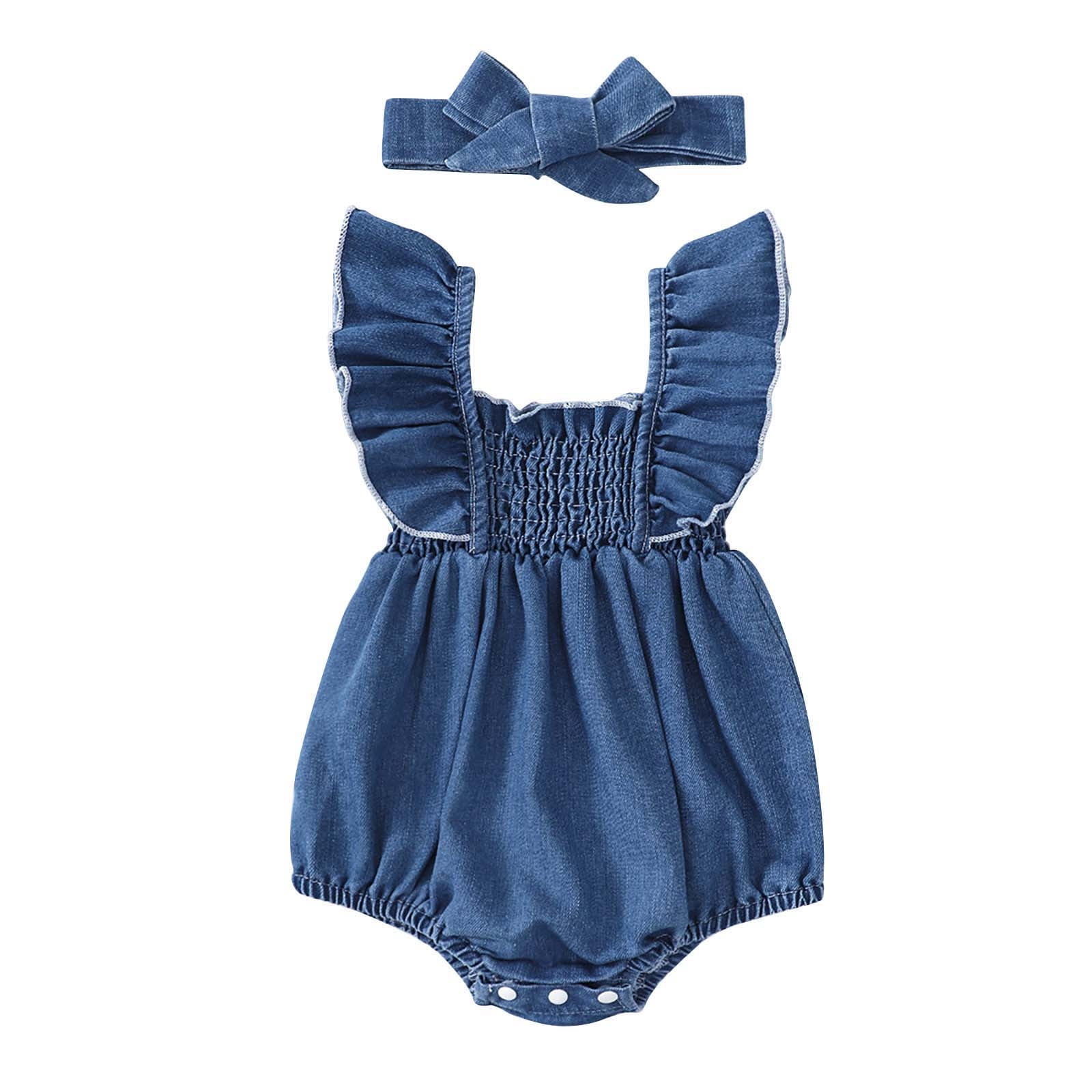 ABATAB Newborn Baby Girl Bodysuit Ruffle Sleeveless Fashion Jumpsuit ...