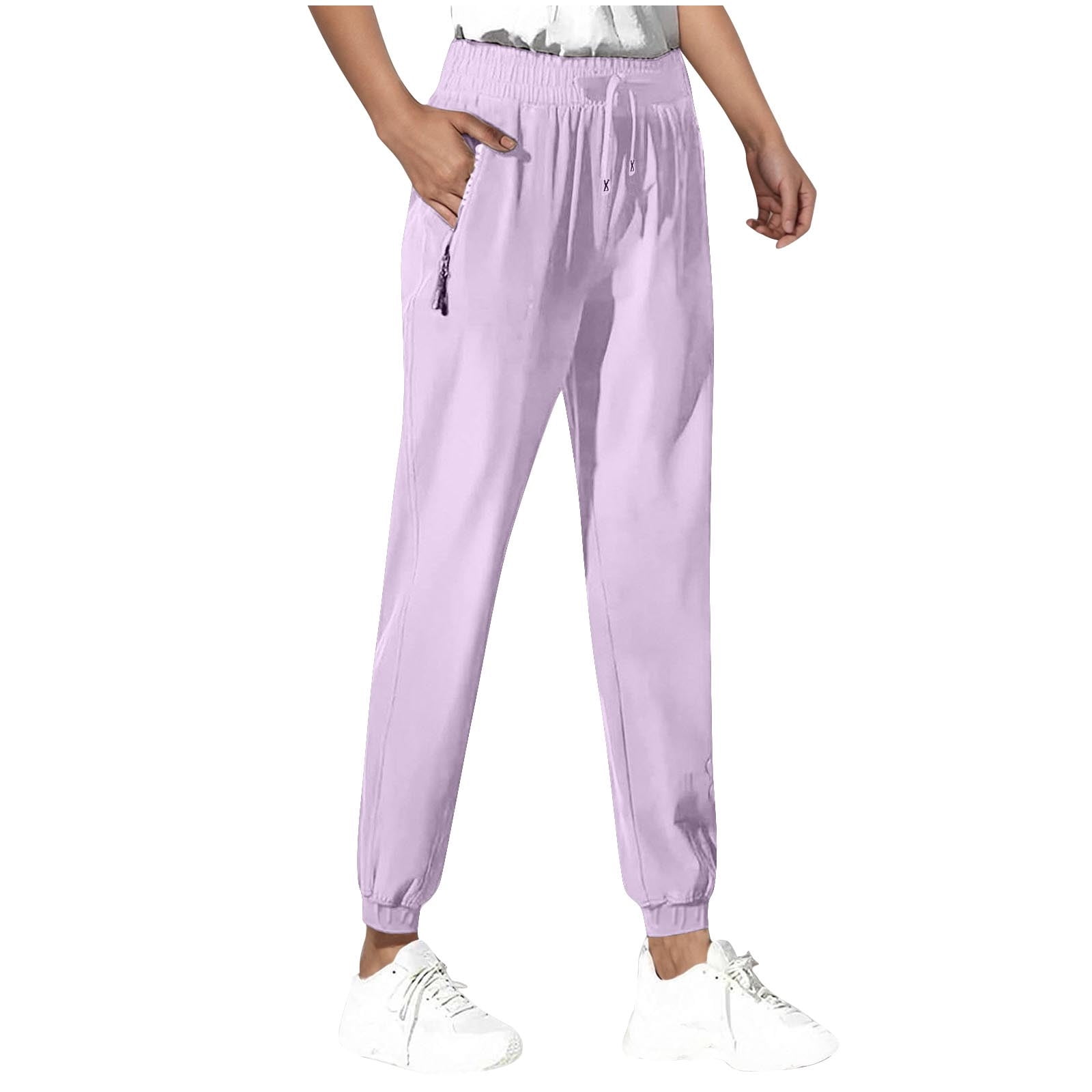 ABATAB Plus Size Joggers for Women with Pockets Drawstring Workout ...