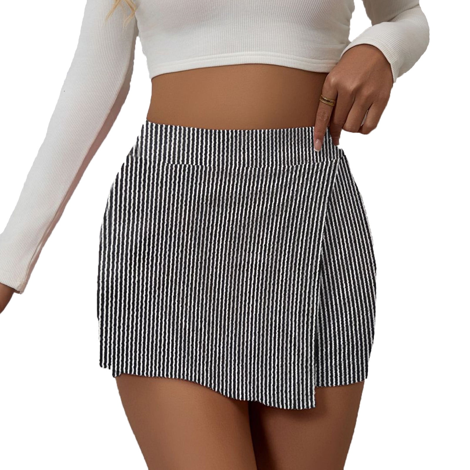 ABATAB Skort Skirts for Women Comfy Ribbed Casual High Waist Outdoor ...