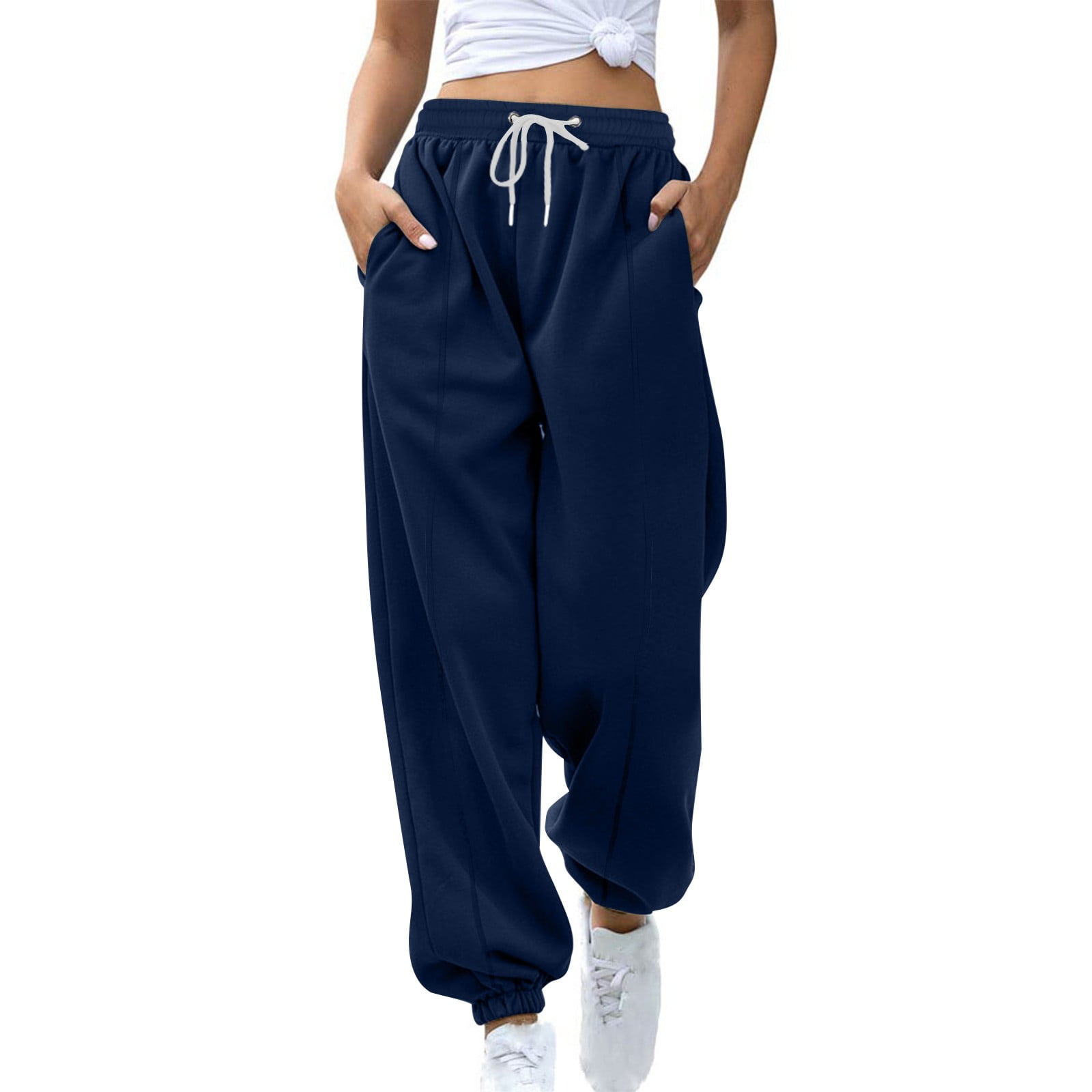 ABATAB Sweatpants for Women Drawstring Baggy Gym Cinch Pants Elastic ...