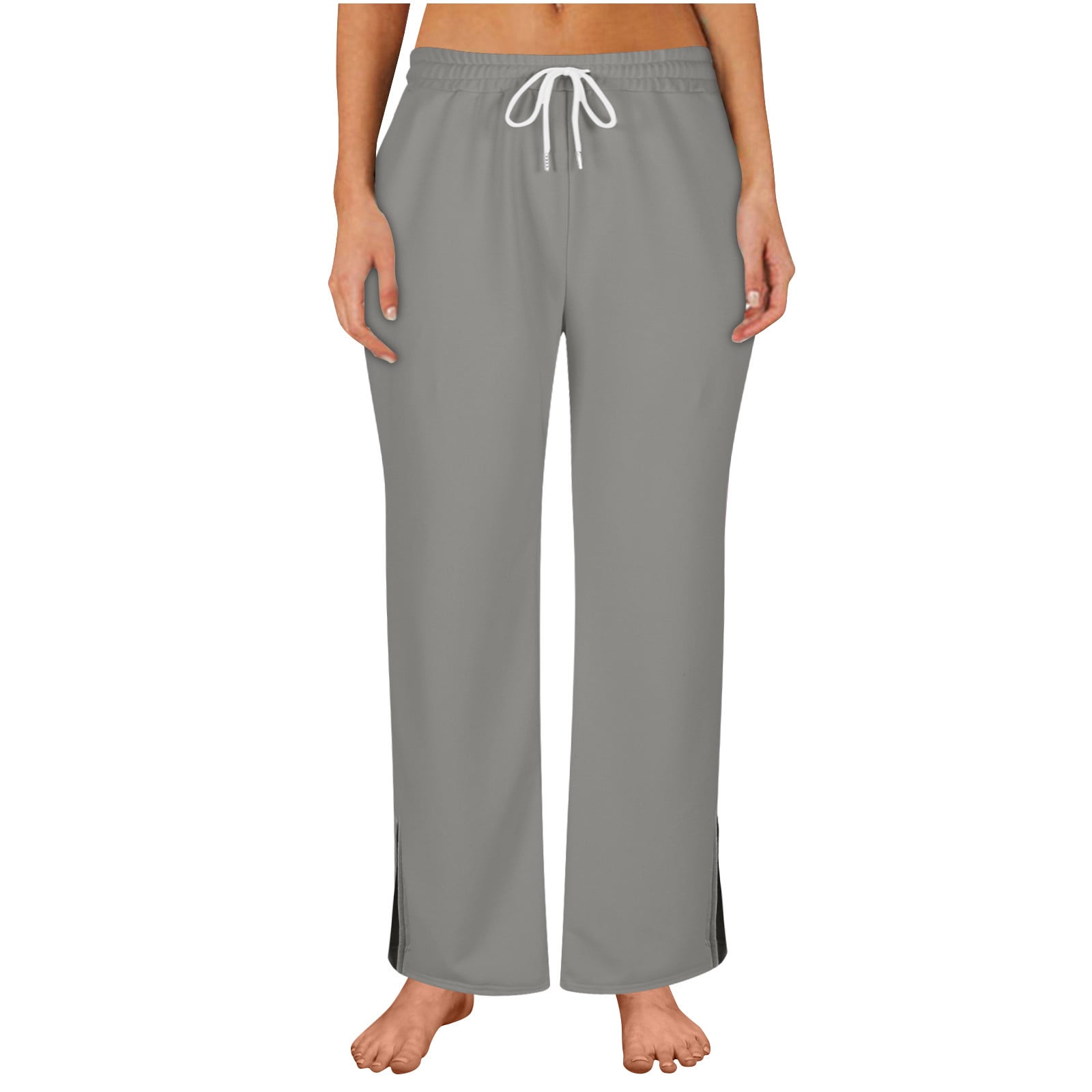 ABATAB Sweatpants for Women Side Splits Low Waisted Sports Trousers ...