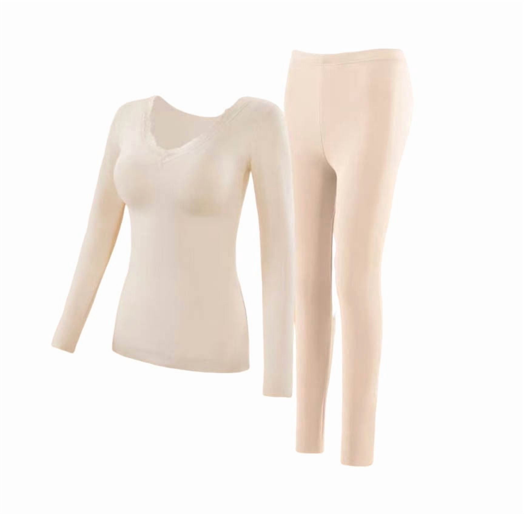 ABATAB Thermal Underwear Sets for Women Crewneck Long Sleeve Shirts ...