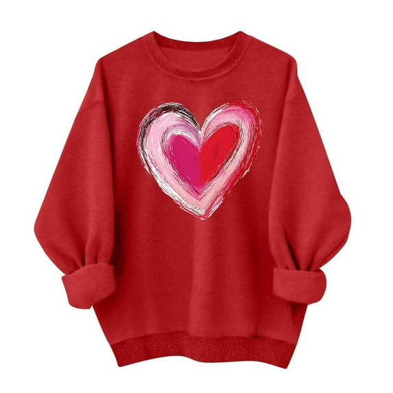 ABATAB Valentines Day Shirts for Women Crewneck Sweatshirts Love Heart ...