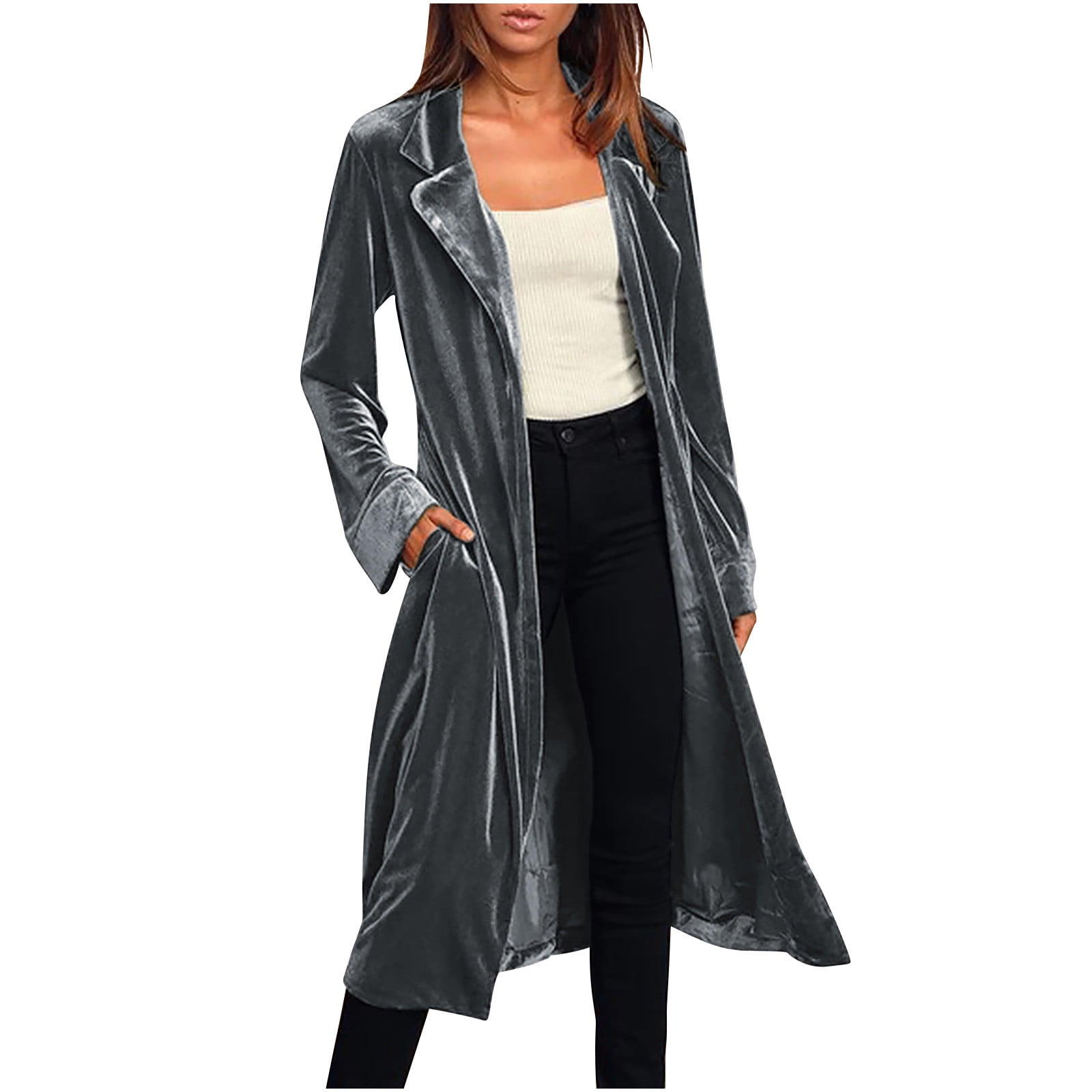 ABATAB Velvet Cardigan Sets for Women Soft Comfy Open Front Fashion ...