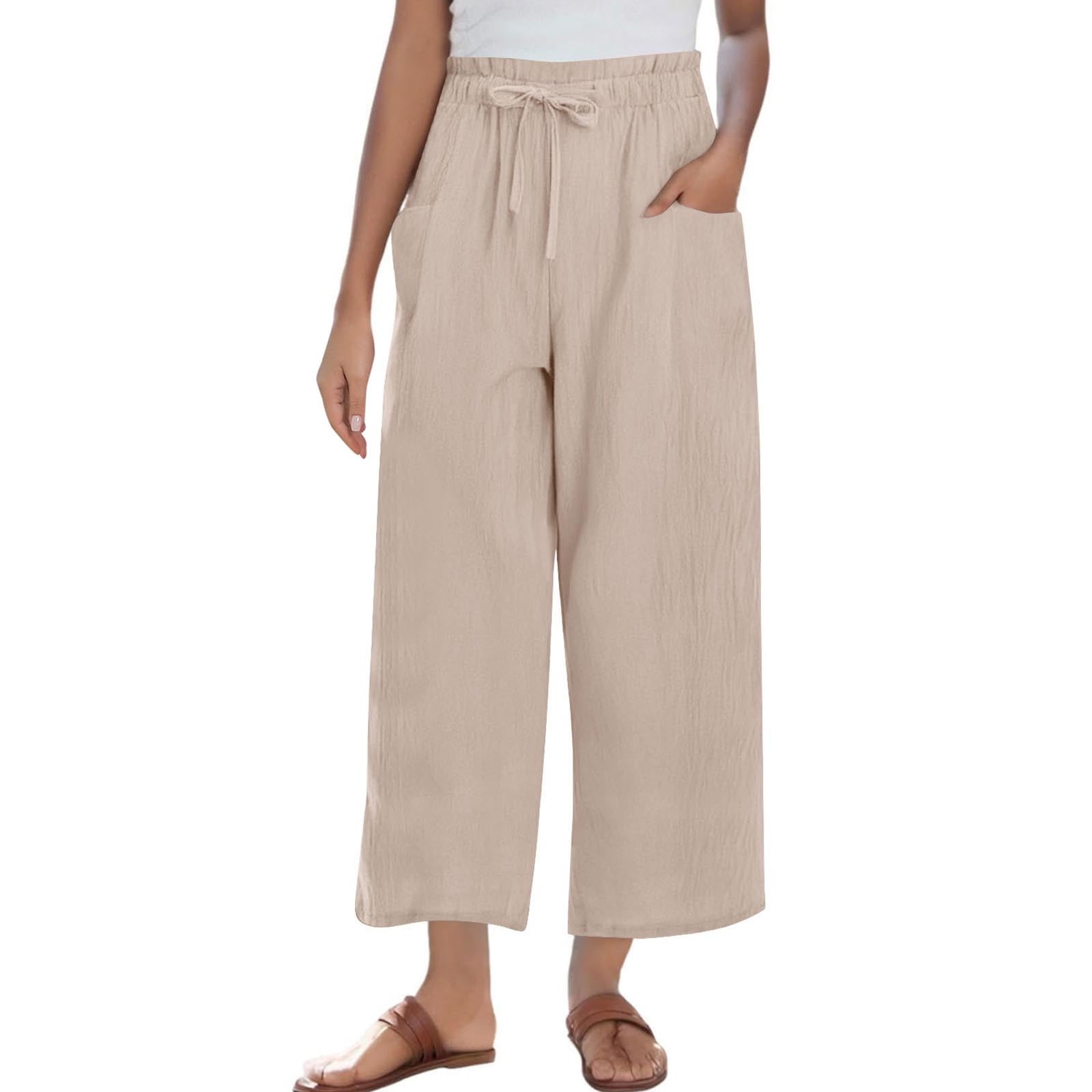 ABATAB Women Wide Leg Palazzo Pants High Waisted Casual Pants Dressy ...