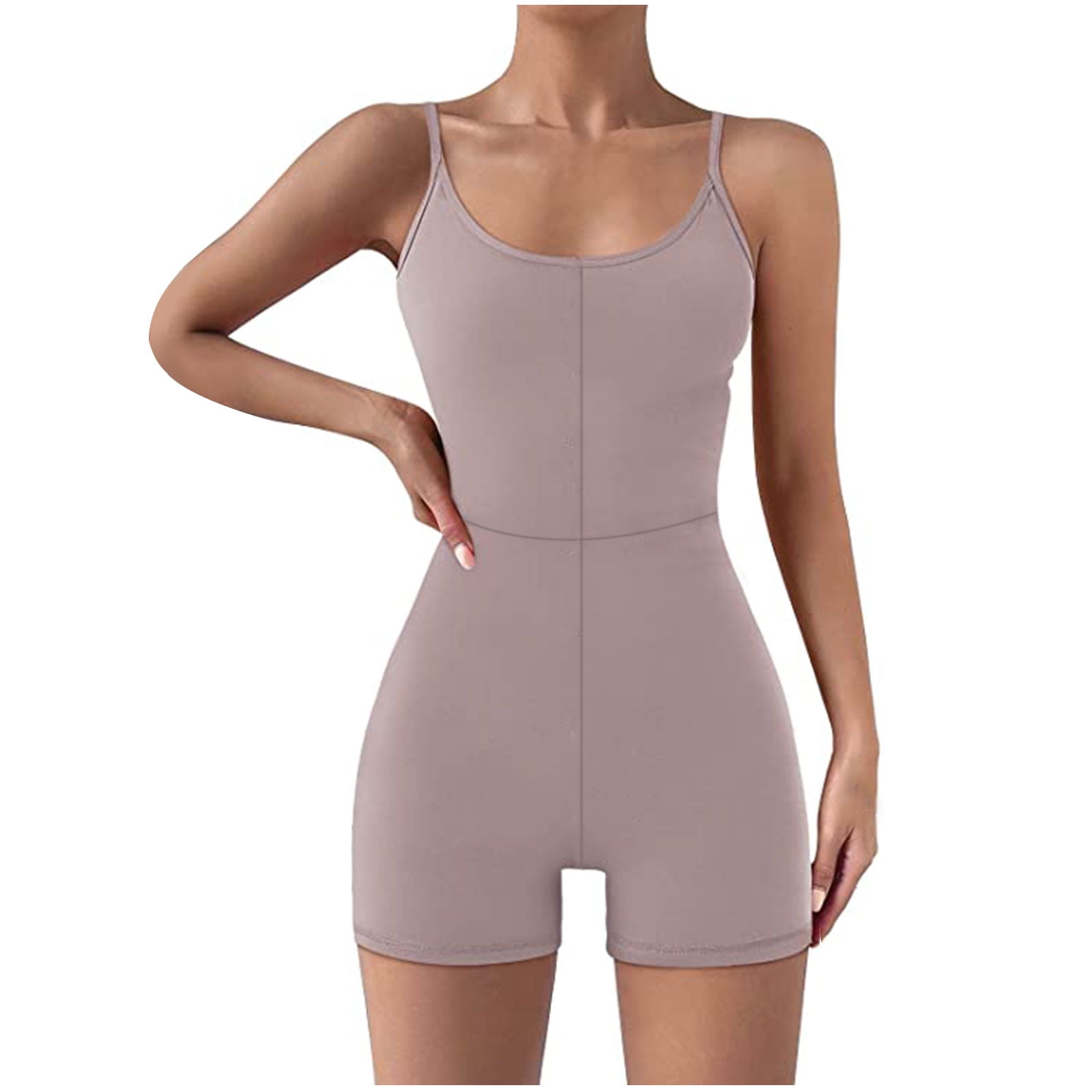 ABATAB Women Workout Romper Yoga One Piece Gym Jumpsuit Skinny Seamless ...
