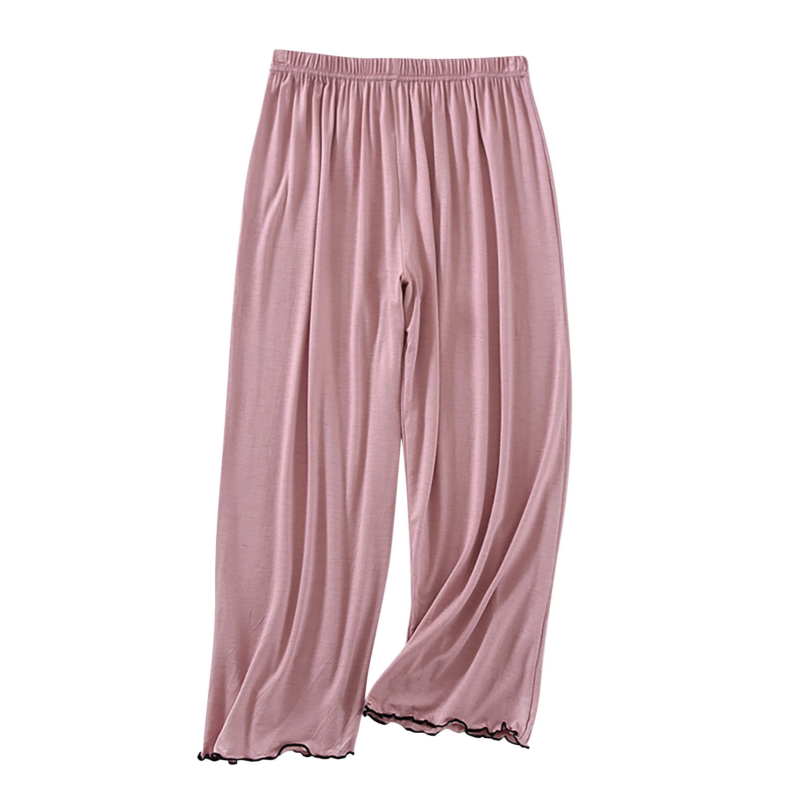 ABATAB Women's Comfy Pajamas Pants Wide Leg Stretchy Sleepwear Casual ...