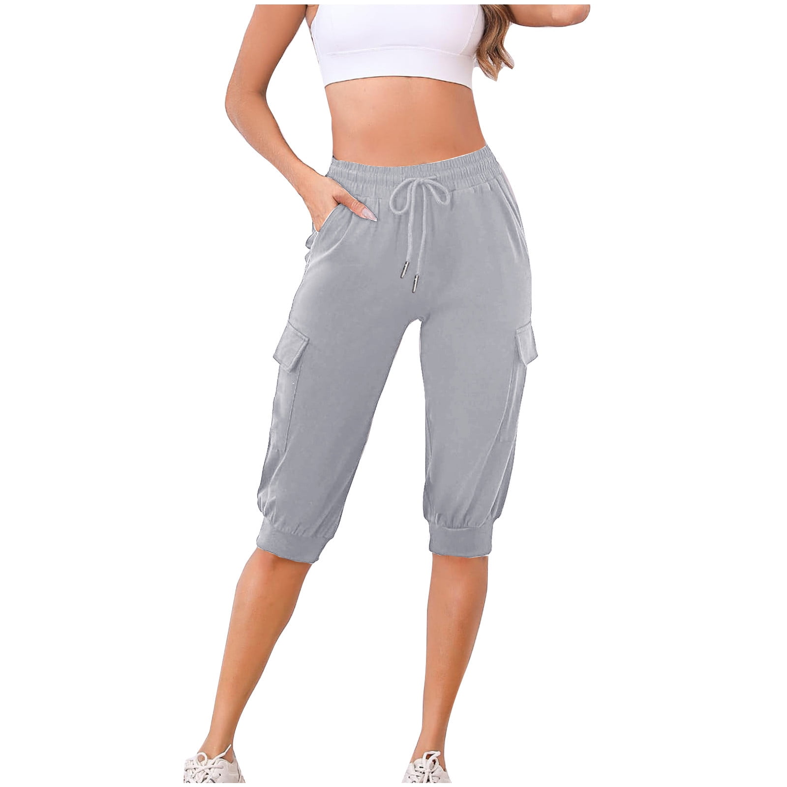 ABATAB Women's Workout Capri Pants Bermuda Lightweight Running Capris ...