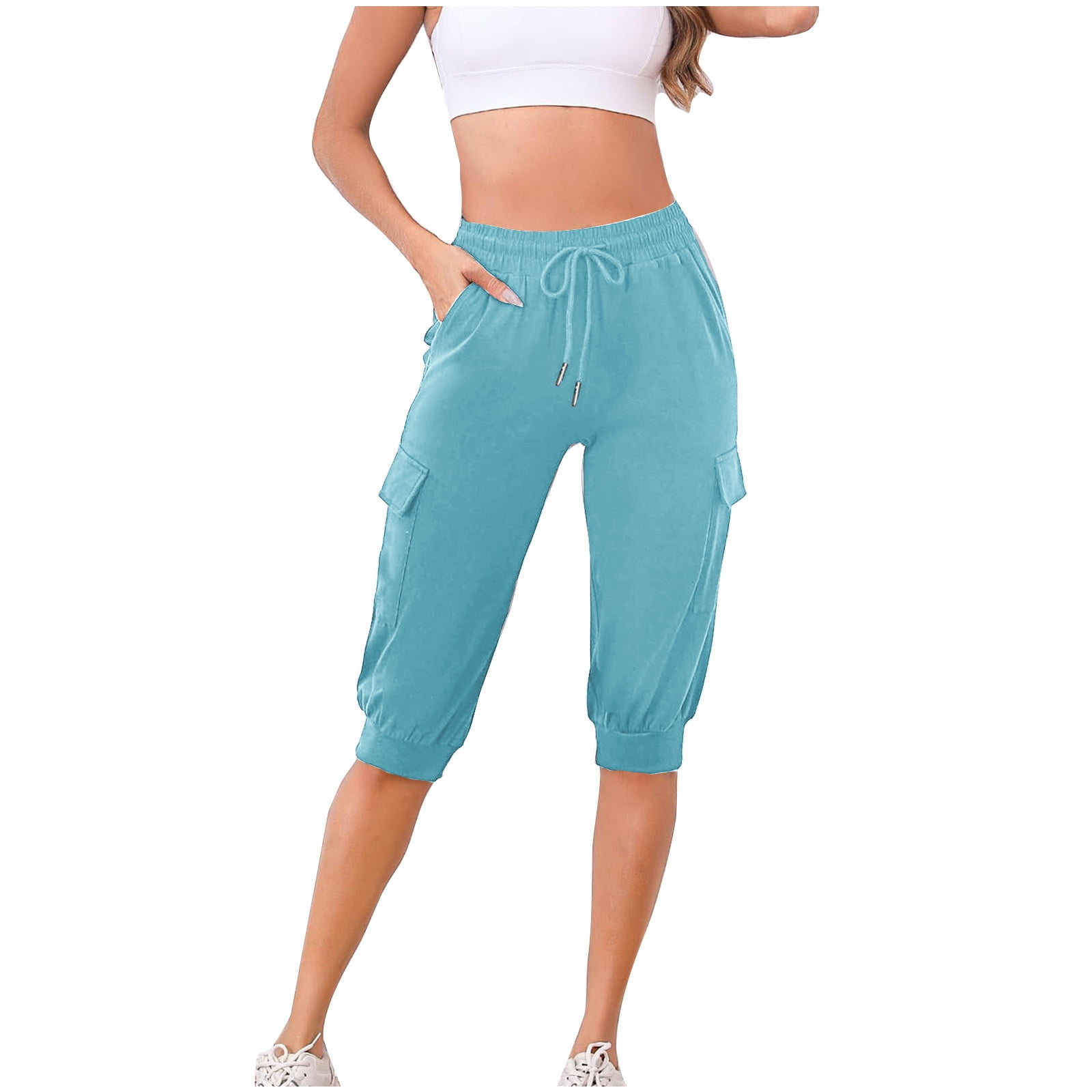 ABATAB Women's Workout Capri Pants Bermuda Lightweight Running Capris ...