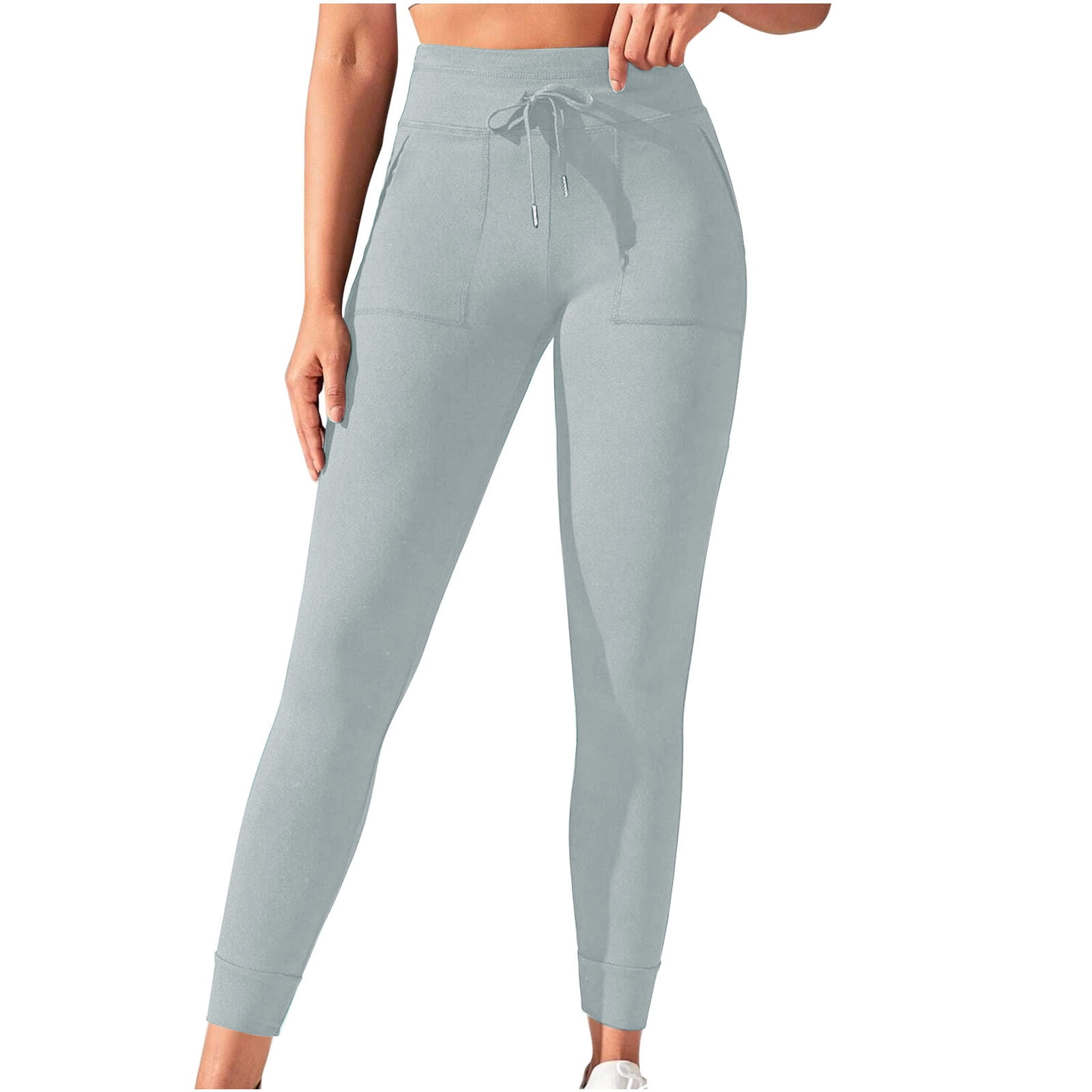 ABATAB Women's Yoga Leggings with Pockets Drawastring High Waist Gym ...