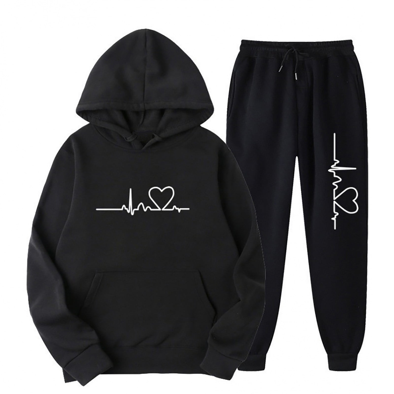 ABATAB Womens 2 Piece Outfits Lounge Hoodie Sweatsuit Sets with Jogger ...