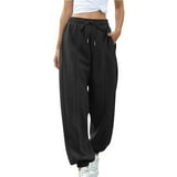 ABATAB Womens Cinch Bottom Sweatpants Drawstring Elastic High Waist ...