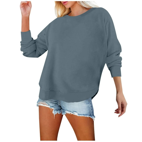 ABATAB Womens Oversized Sweatshirts Crewneck long sleeve Casual Tops ...