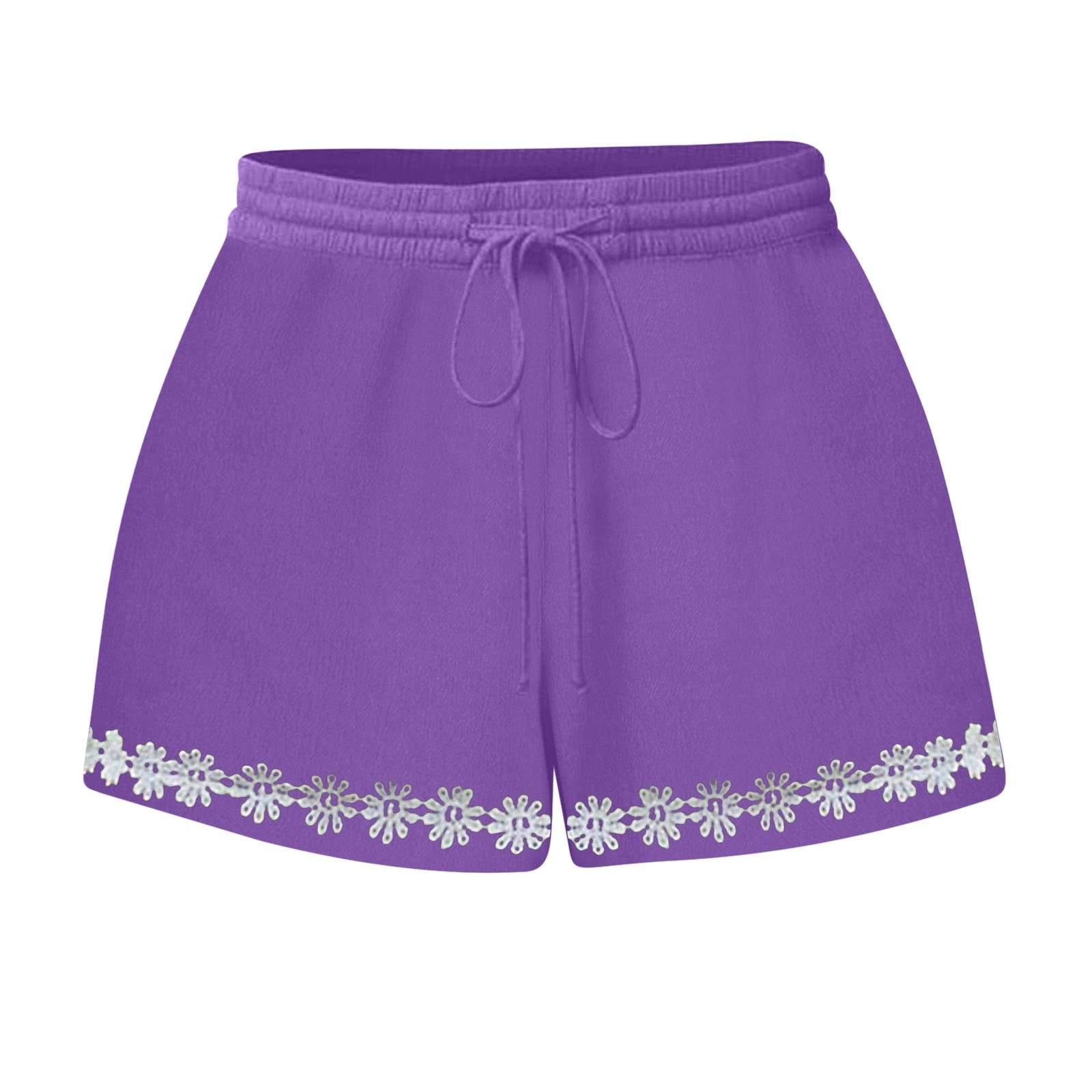 ABATAB Womens Shorts Comfy Floral Summer Drawstring Shorts Trendy ...