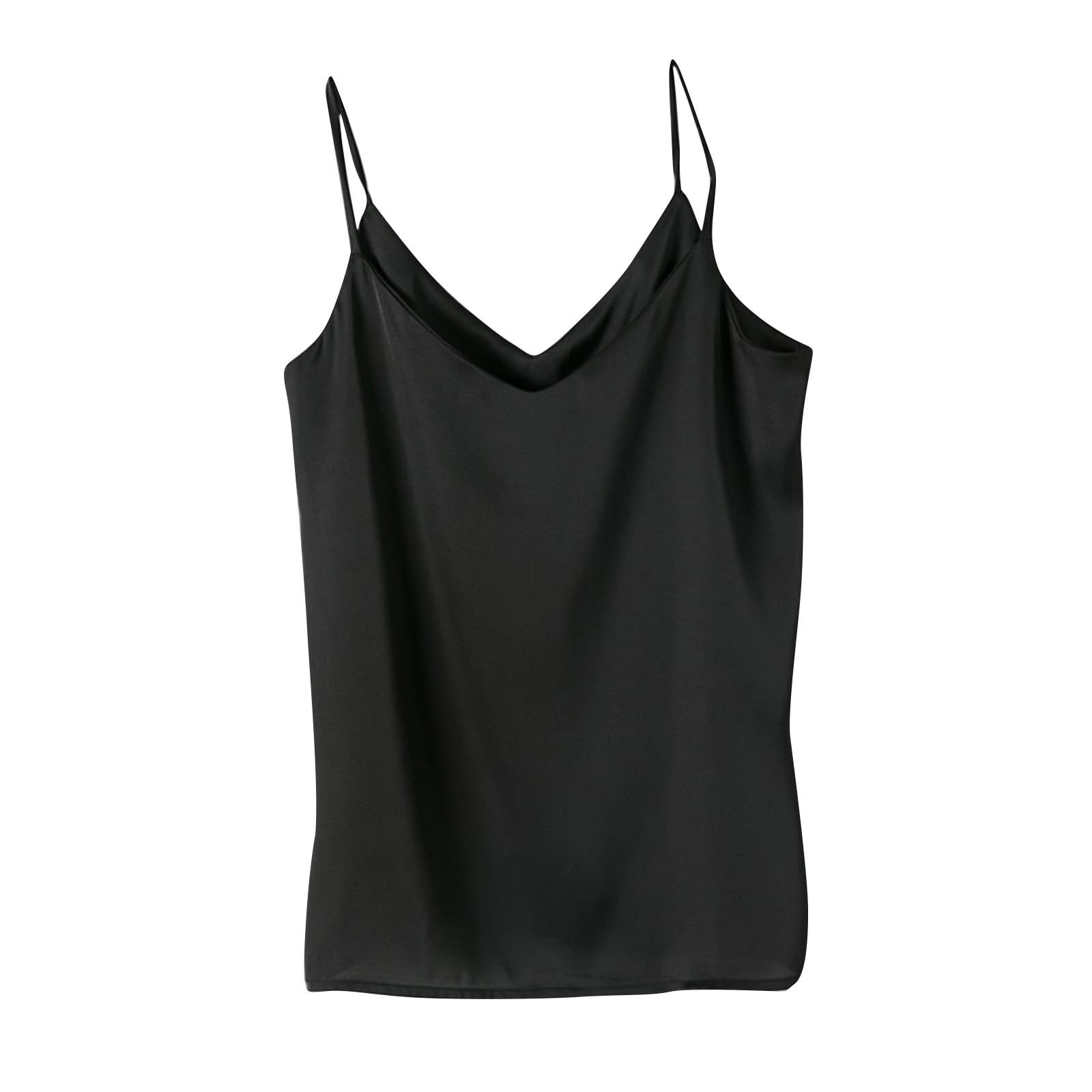 ABATAB Womens Silk Satin Camisole Tops V Neck Sleeveless Solid Cami ...
