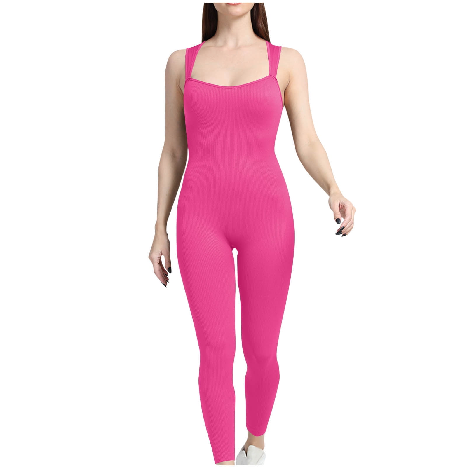 ABATAB Workout Jumpsuits for Women Gym Sleeveless Overall Clothes ...