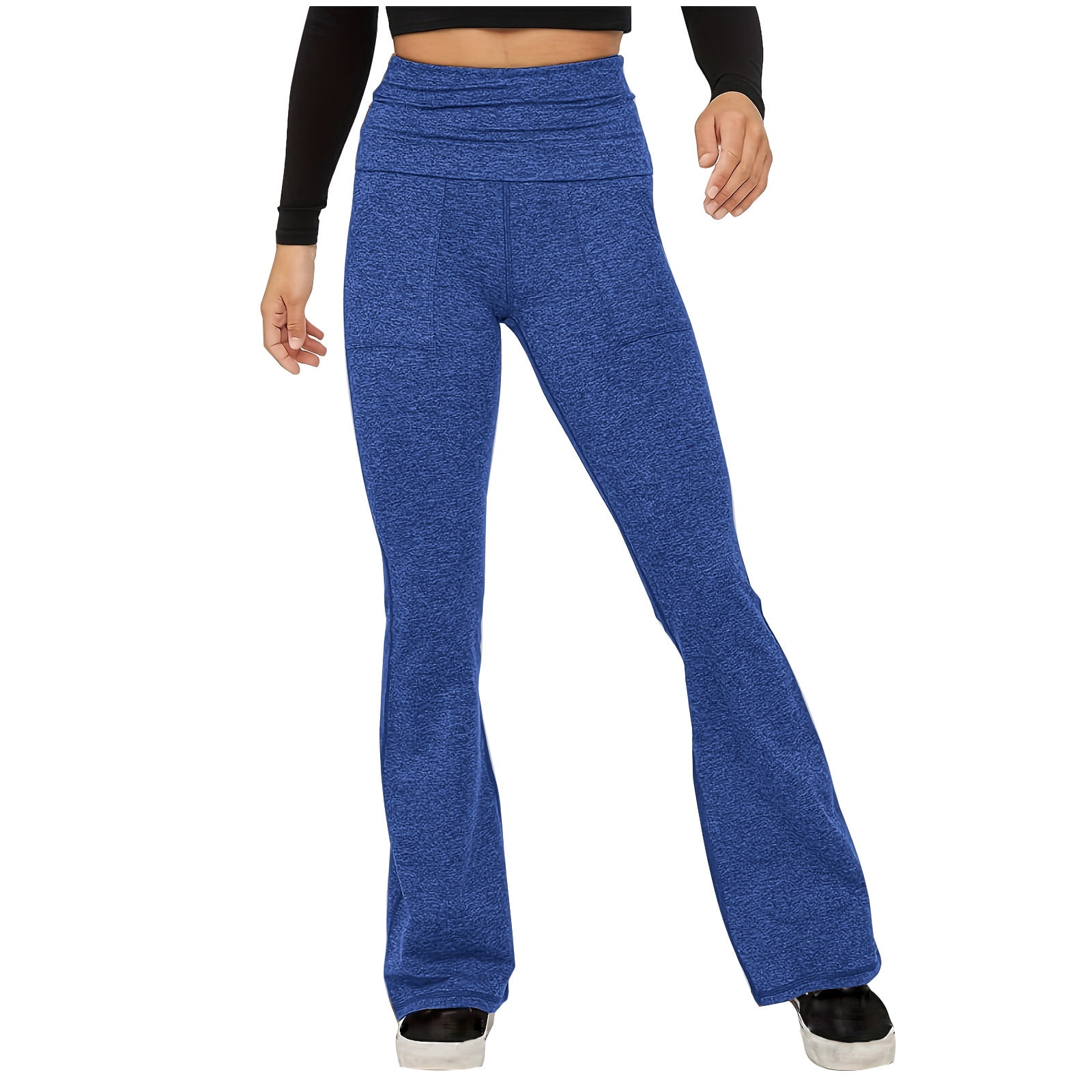 ABATAB Yoga Flare Pants for Women Fold over High Rise Yoga Sweatpants ...